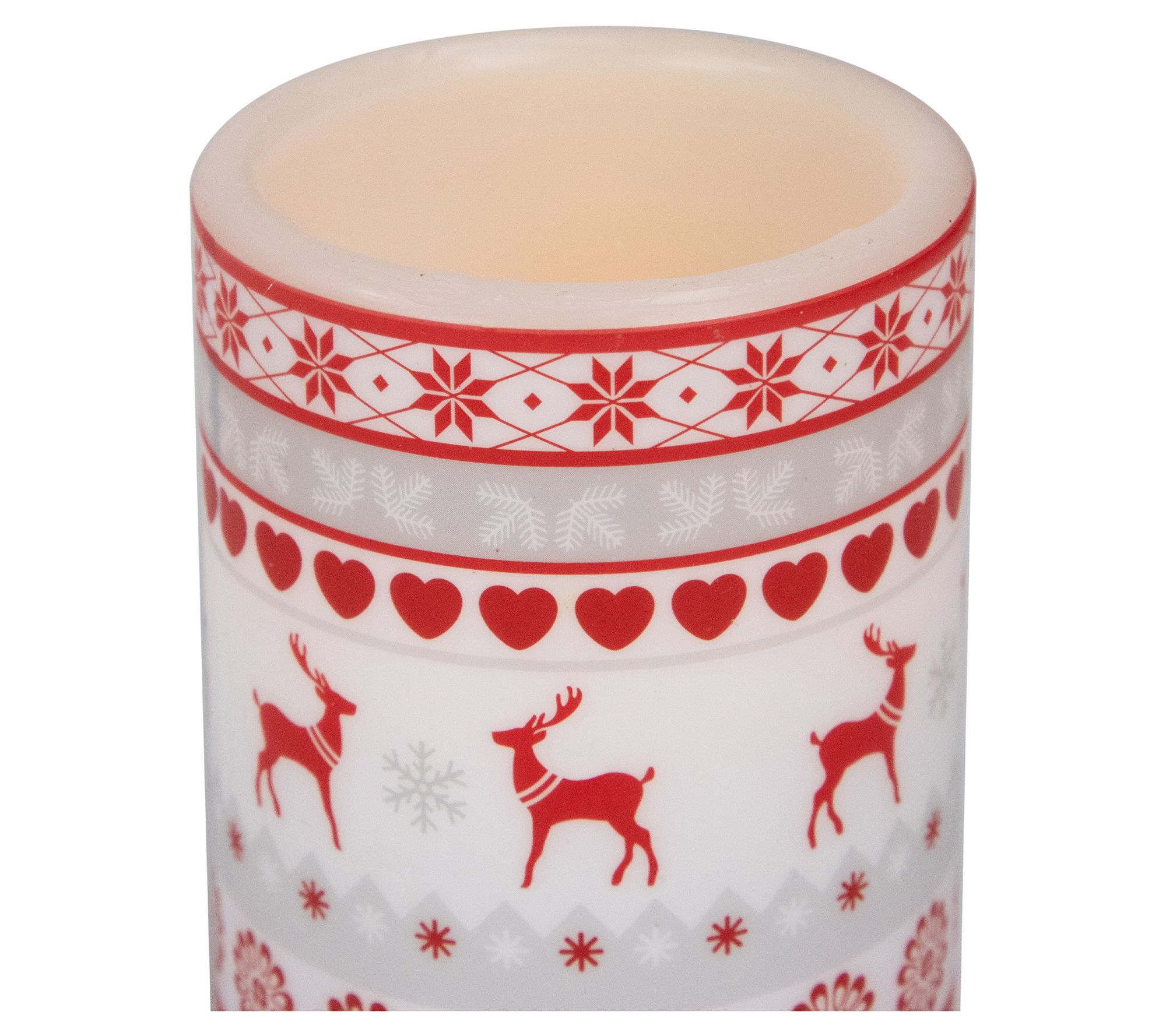 Northlight 6" LED Reindeer Pillar Christmas Candles 3-Piece - QVC.com