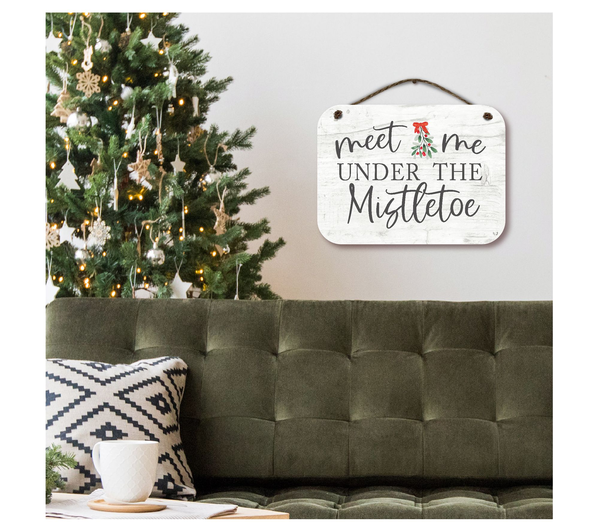 Courtside Market Under The Mistletoe 12x16 Hanging Artboard - QVC.com