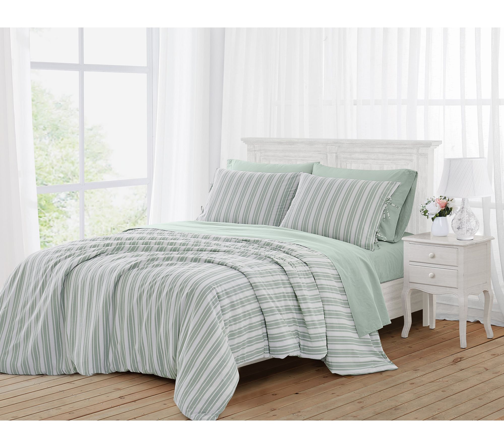 The Farmhouse by Rachel Ashwell Ticking StripeKing Duvet Set - QVC.com