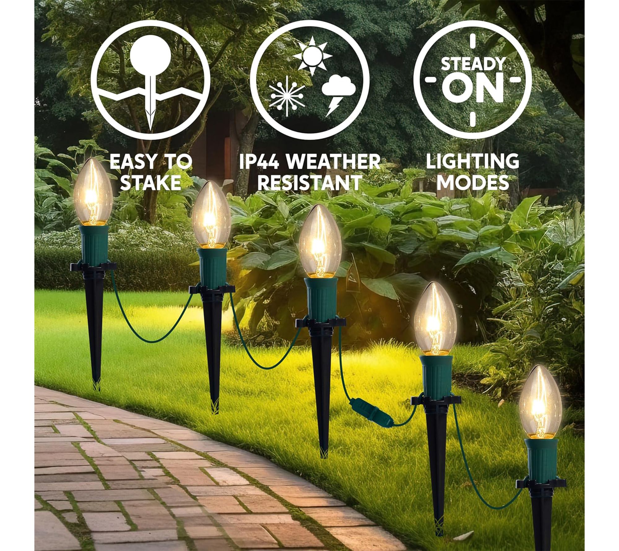 Joyfy 30.75ft 24 LED Christmas Pathway Lights - QVC.com