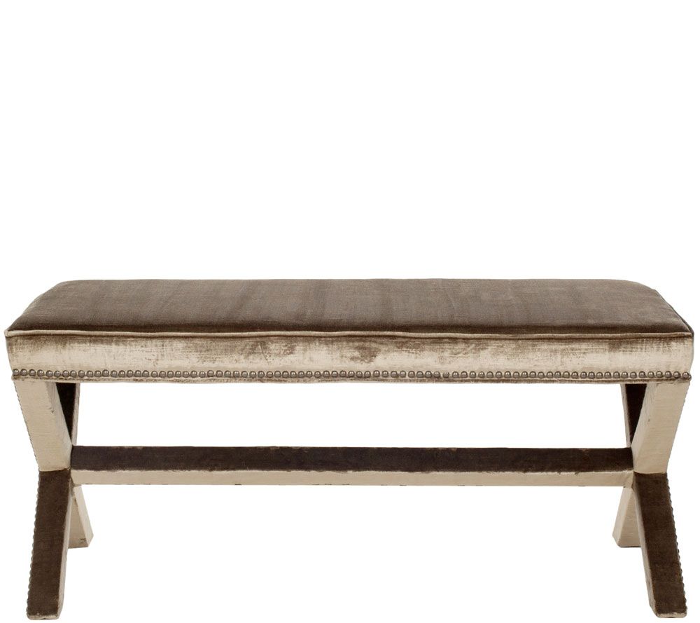 Melanie Extended Bench with Nailhead Details bySafavieh - QVC.com
