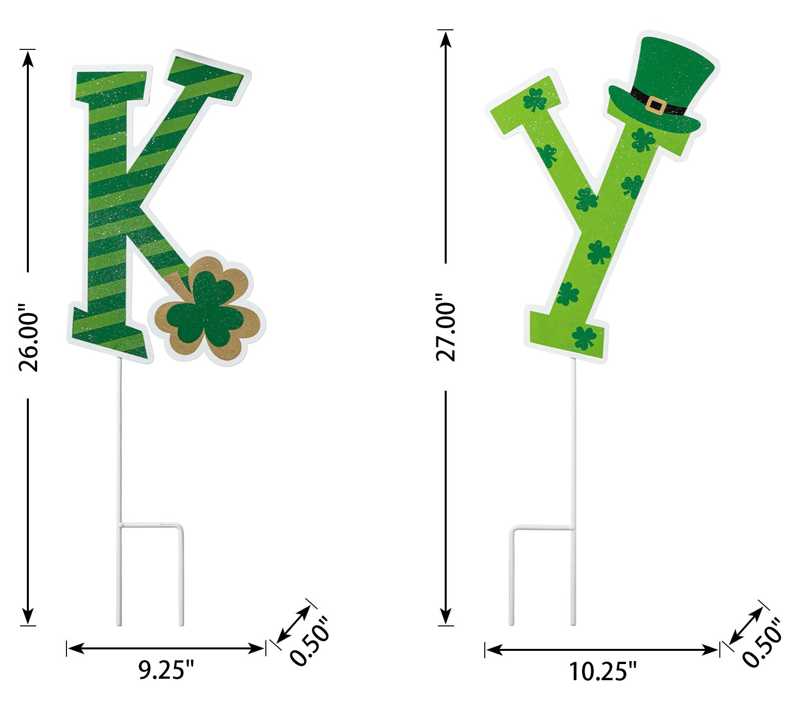 Glitzhome St. Patrick's Day Horse Shoe LUCKY Yard Stakes S/5 - QVC.com