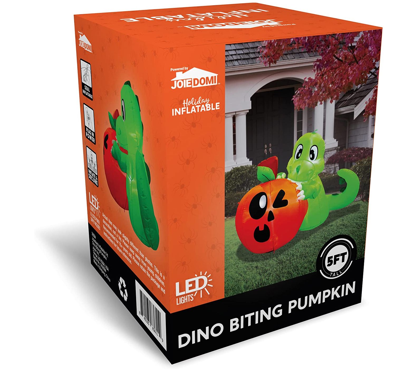 Joiedomi 5' Dinosaur Biting a Pumpkin Inflatable Decoration - QVC.com