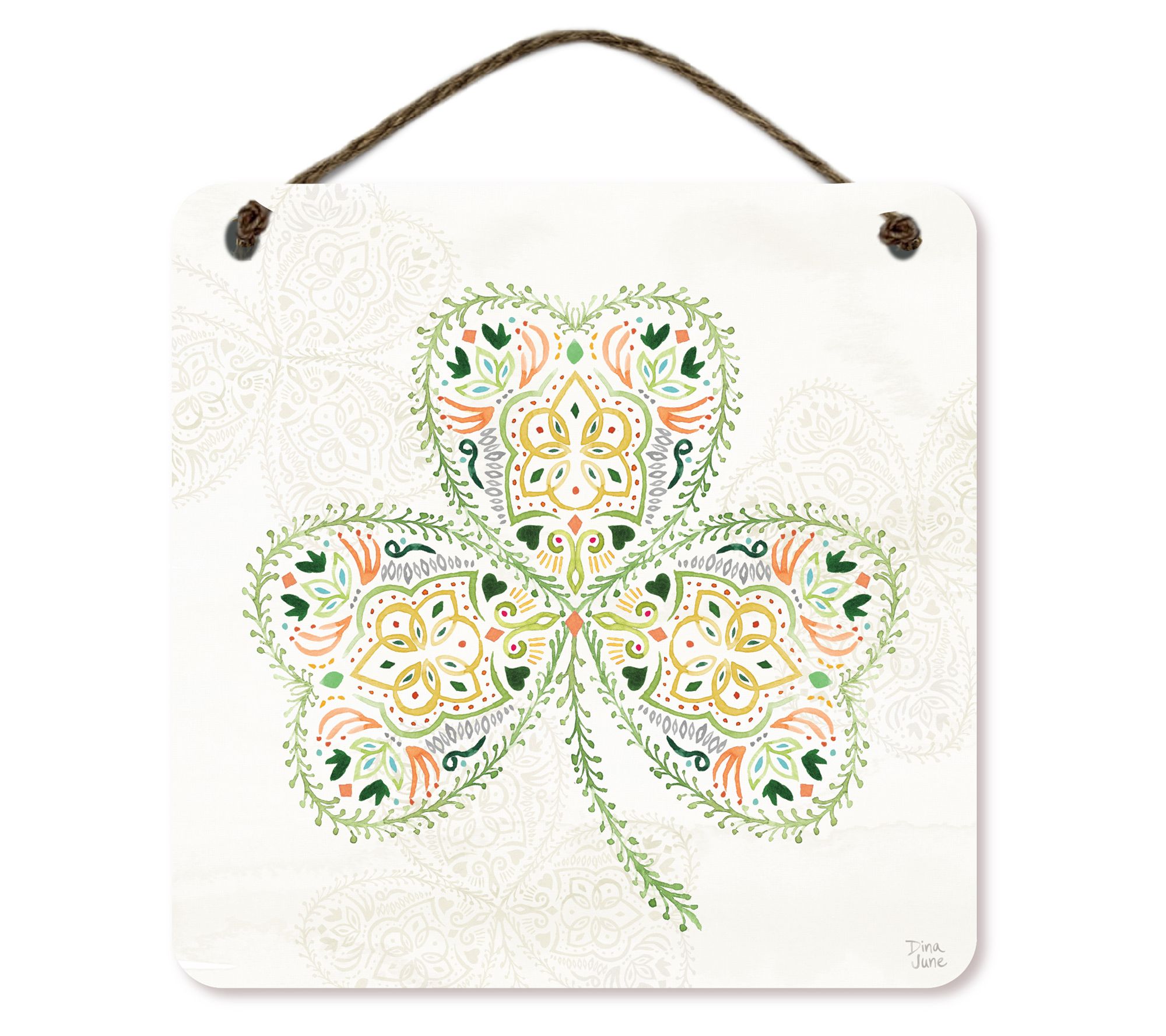 Courtside Market Three-Leaf Clover 16x16 Hanging Sign - QVC.com