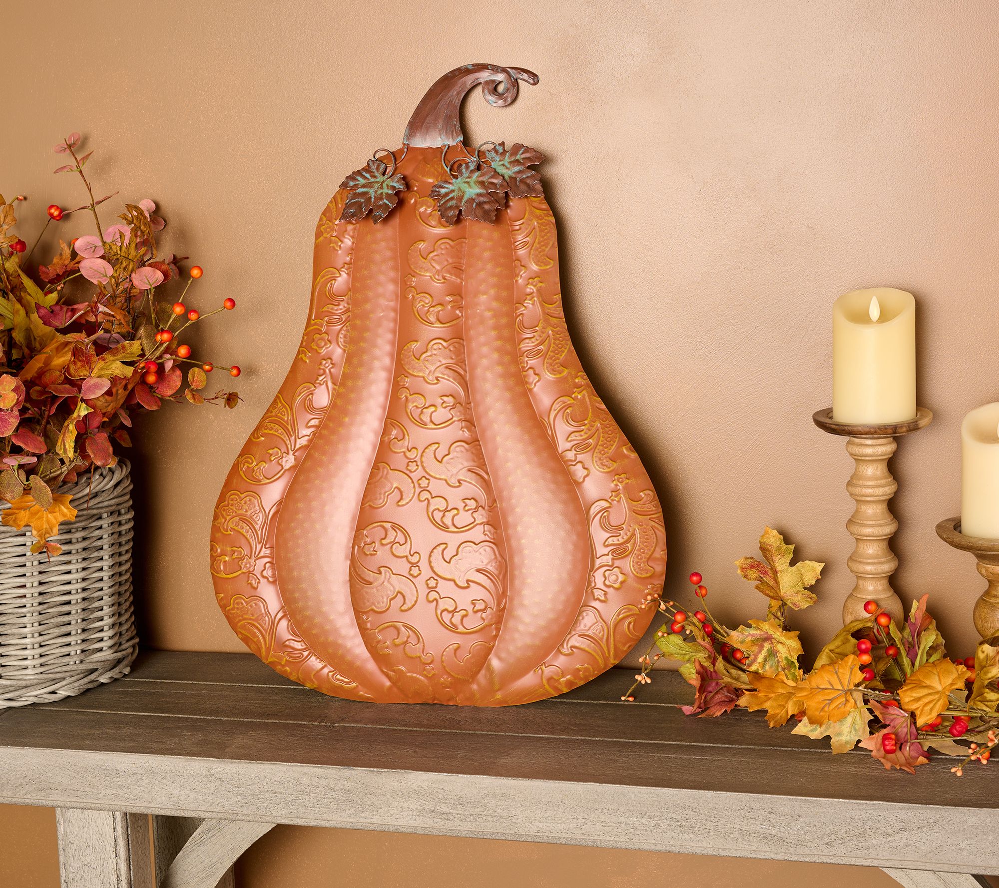 Indoor/Outdoor Oversized Metal Gourd with Stand by Valerie - QVC.com