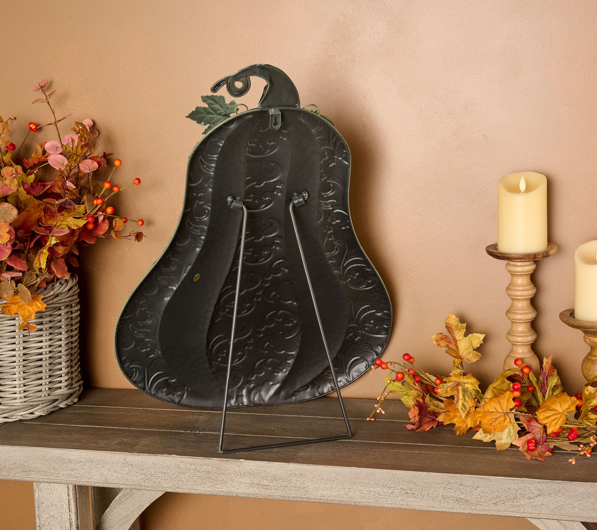 Indoor/Outdoor Oversized Metal Gourd with Stand by Valerie - QVC.com