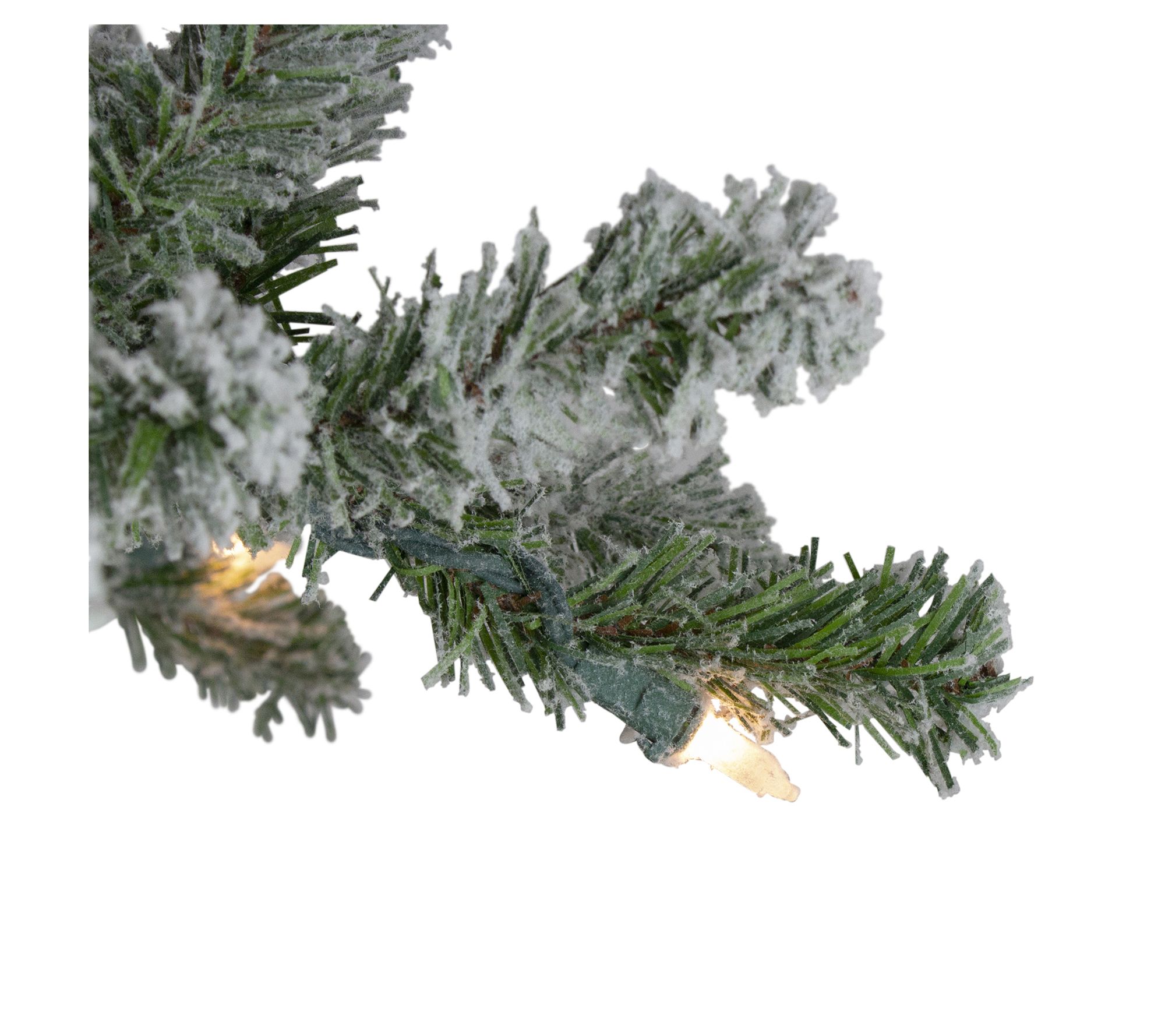 Northlight Set of 3 Flocked Alpine Trees 5' - Clear Lights - QVC.com