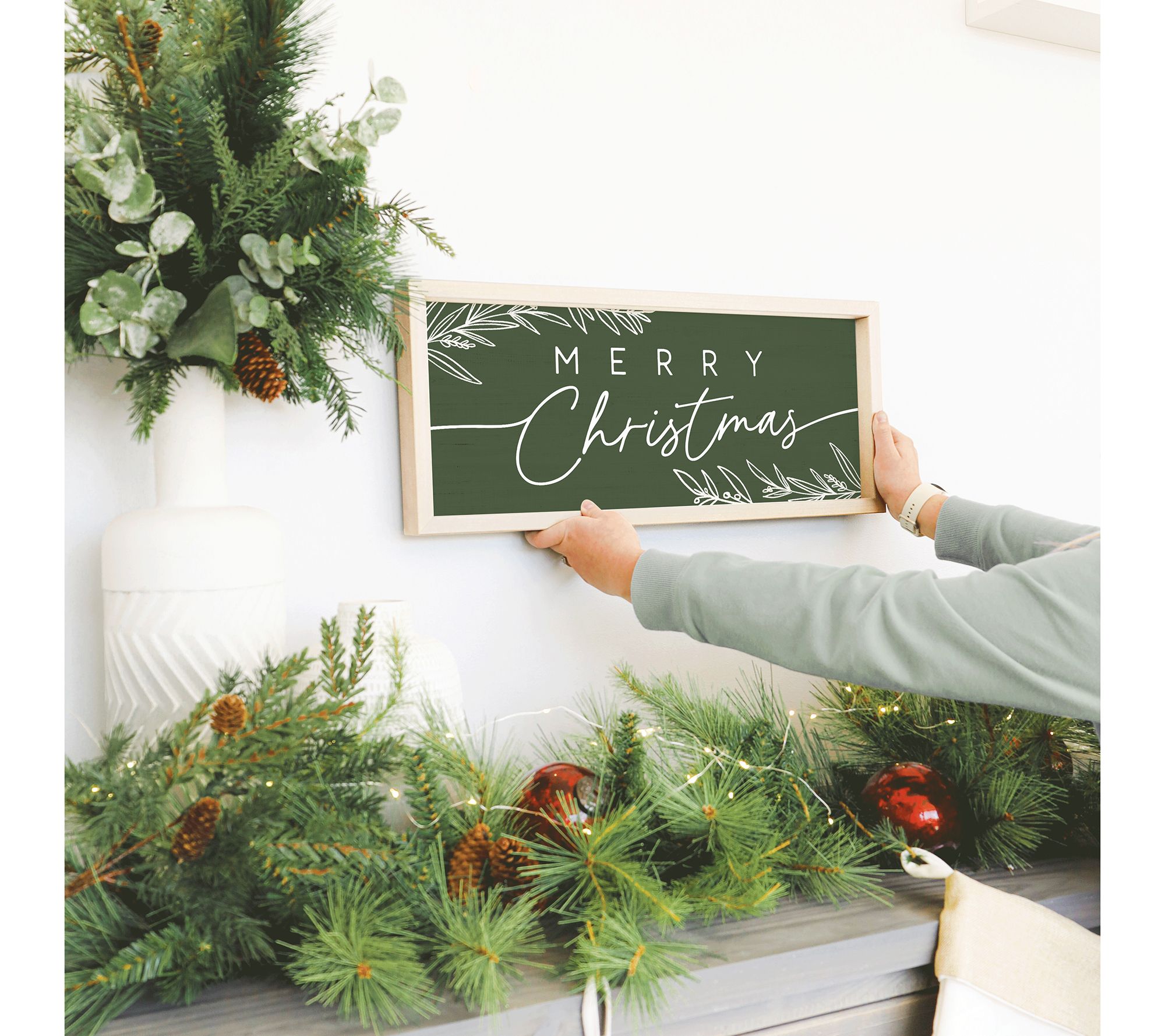 Sincere Surroundings 24" Merry Christmas GreenFarmhouse Frame - QVC.com