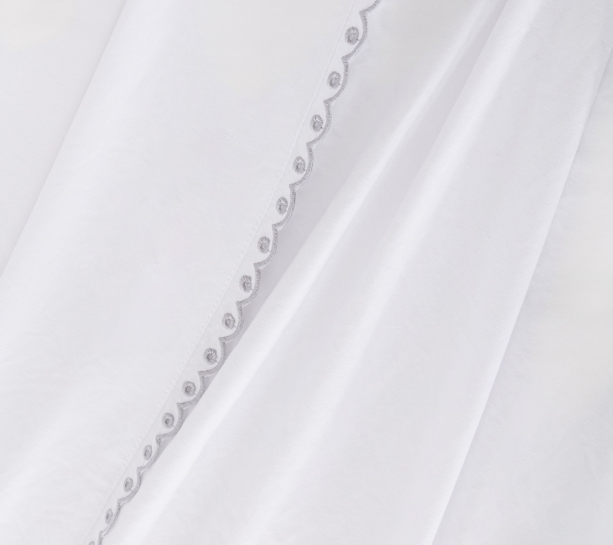 Berkshire Eyelet Embroidered Heritage Wash Sheet Set- TWXL - QVC.com