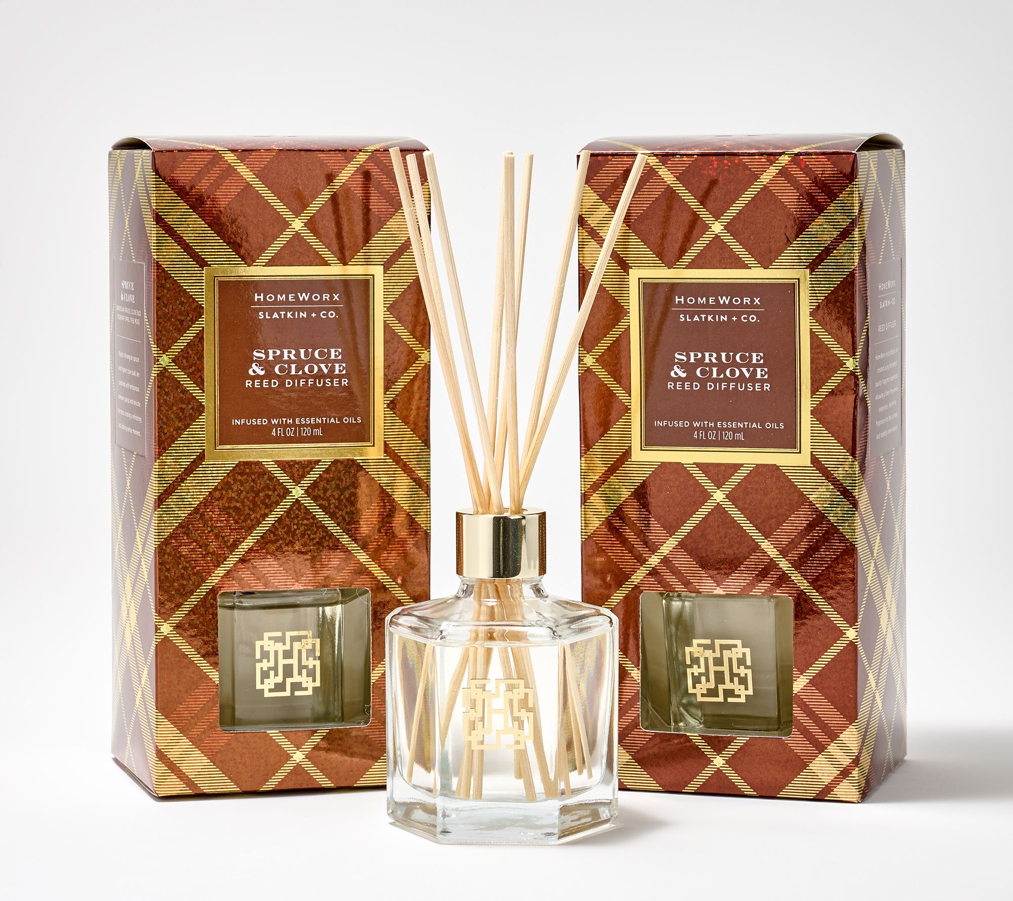 HomeWorx by Slatkin + Co. S/2 Vanilla Almond Creme Reed Diffusers - QVC.com
