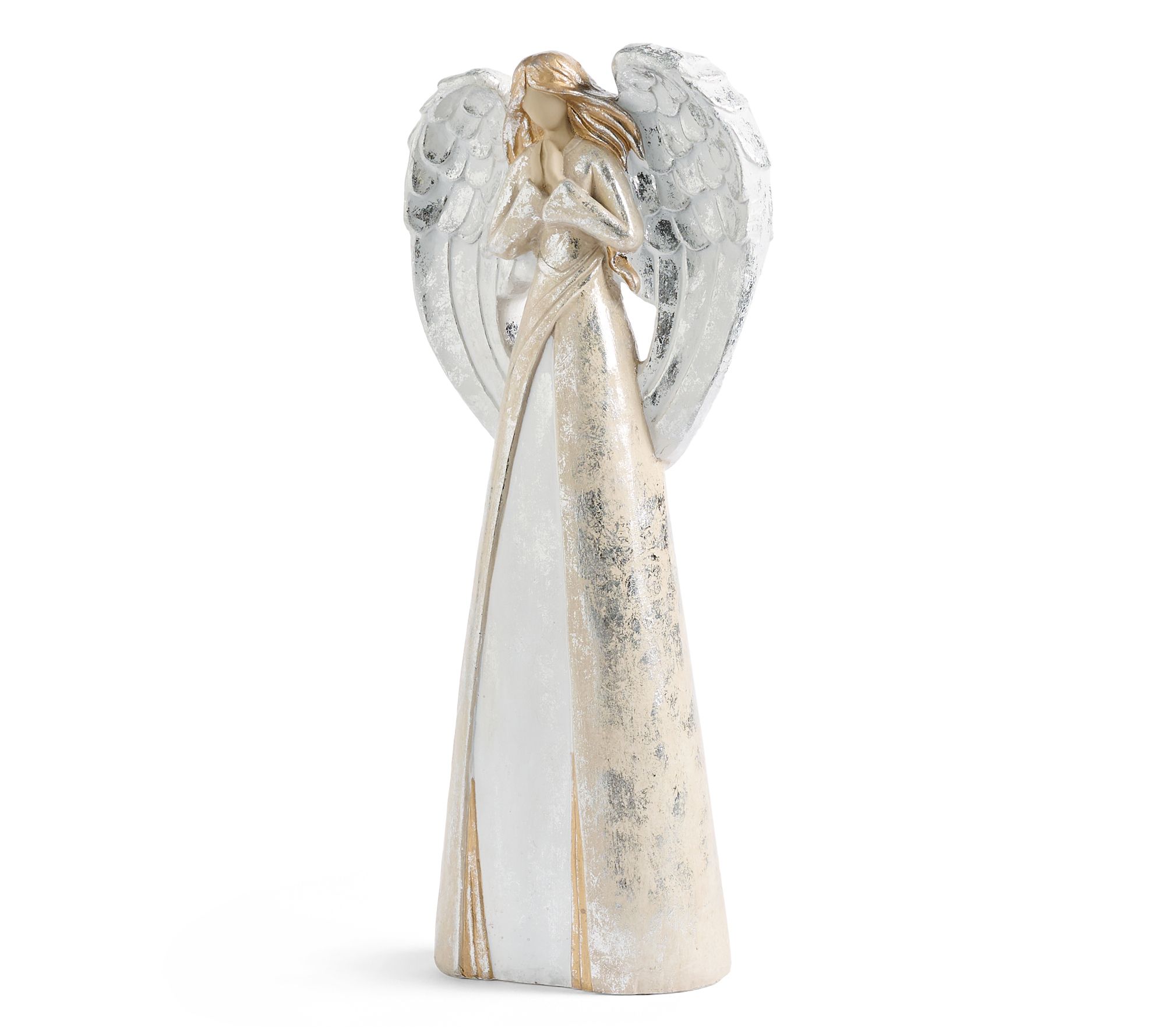 Grandin Road 24" Shimmer Angel Figurine with Large White Wings - QVC.com