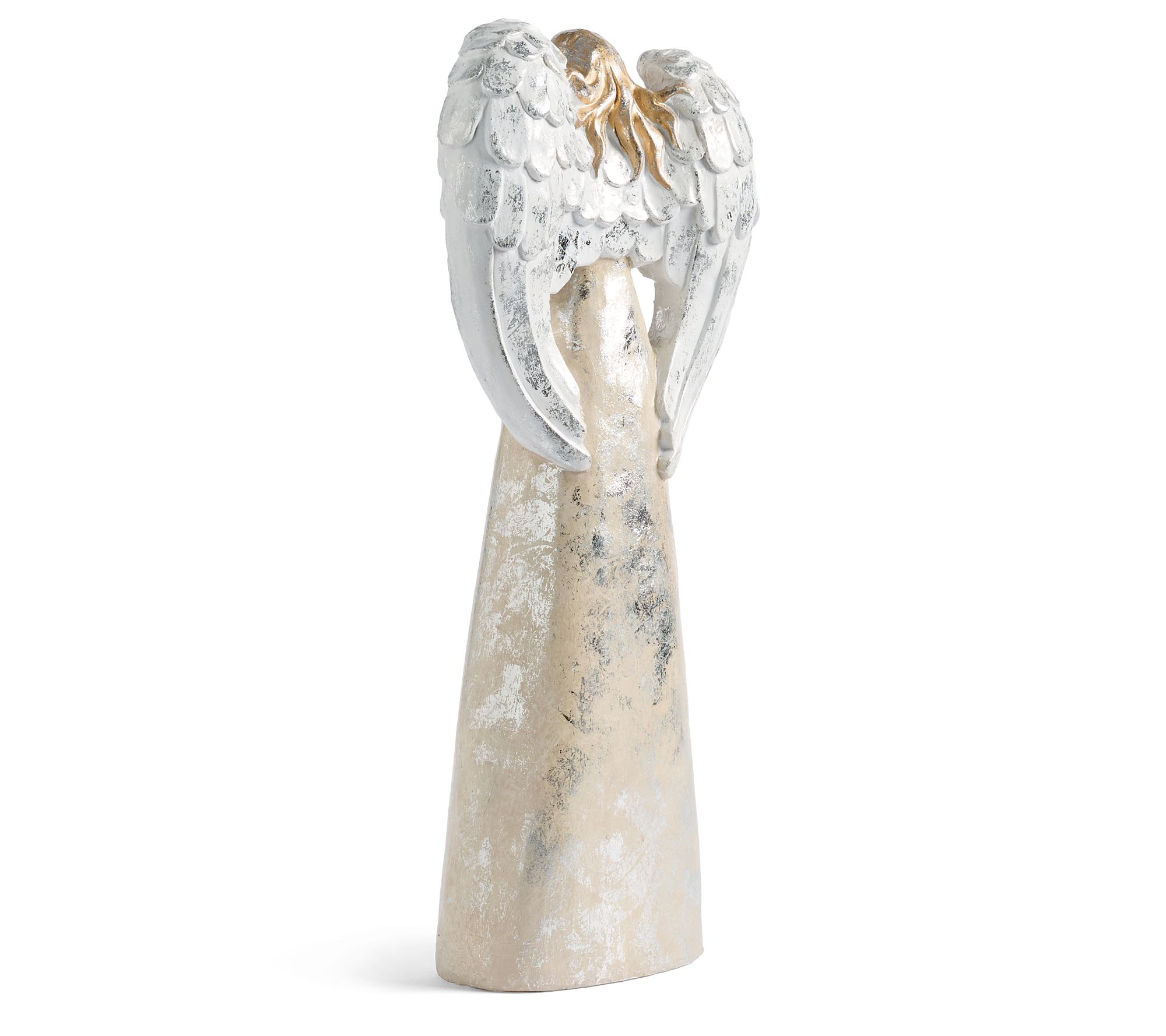 Grandin Road 24" Shimmer Angel Figurine with Large White Wings - QVC.com