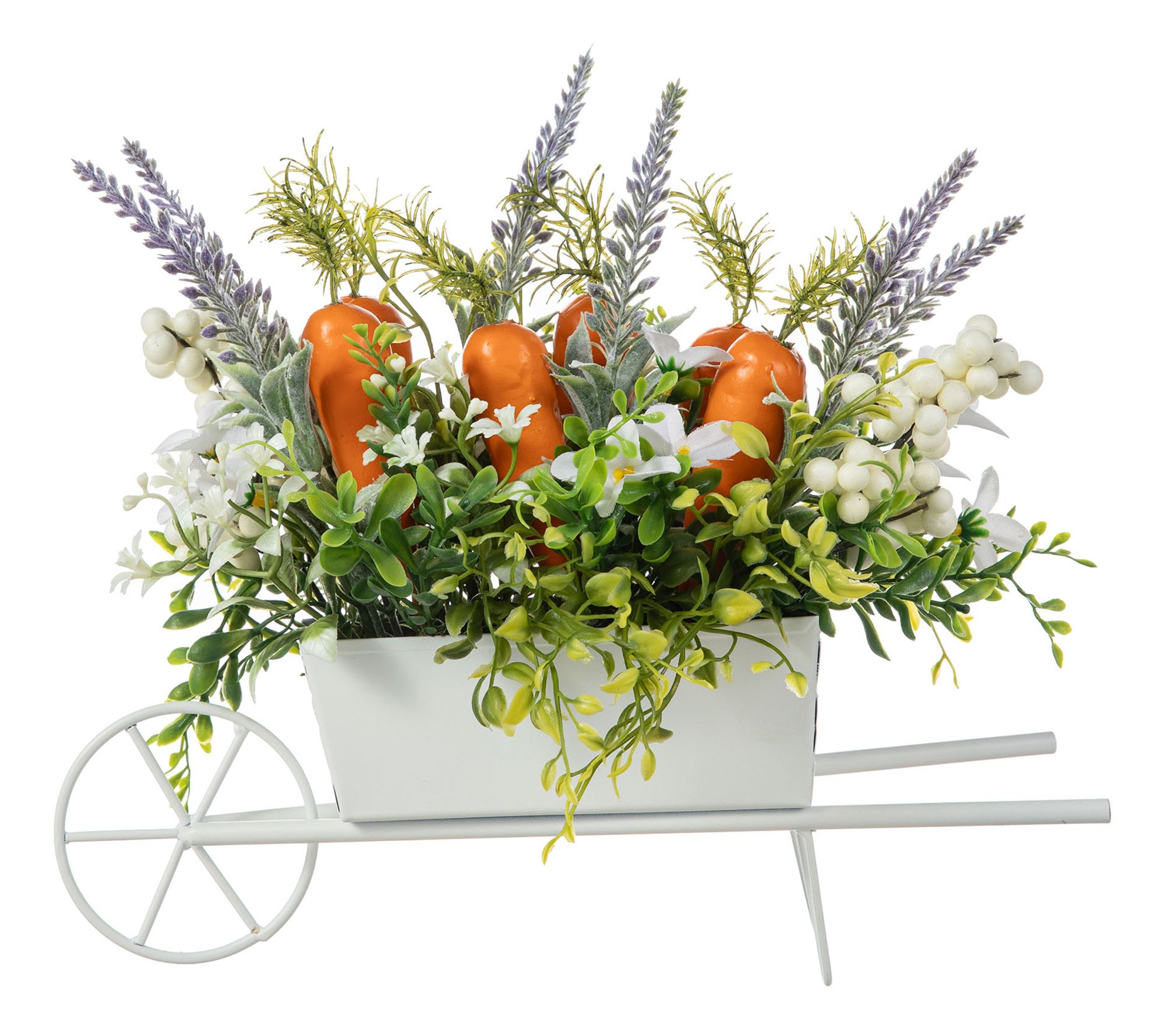 Glitzhome 12.5"L Easter Carrot Metal Wagon Centerpiece - QVC.com