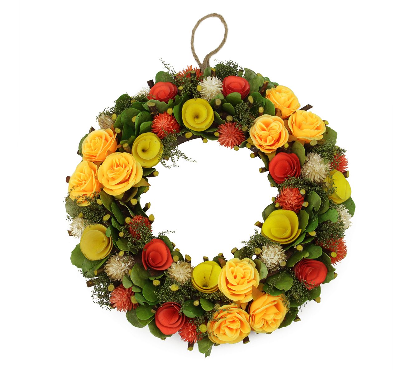 Northlight 12" Flowers with Moss and Twig Floral Spring Wreath - QVC.com