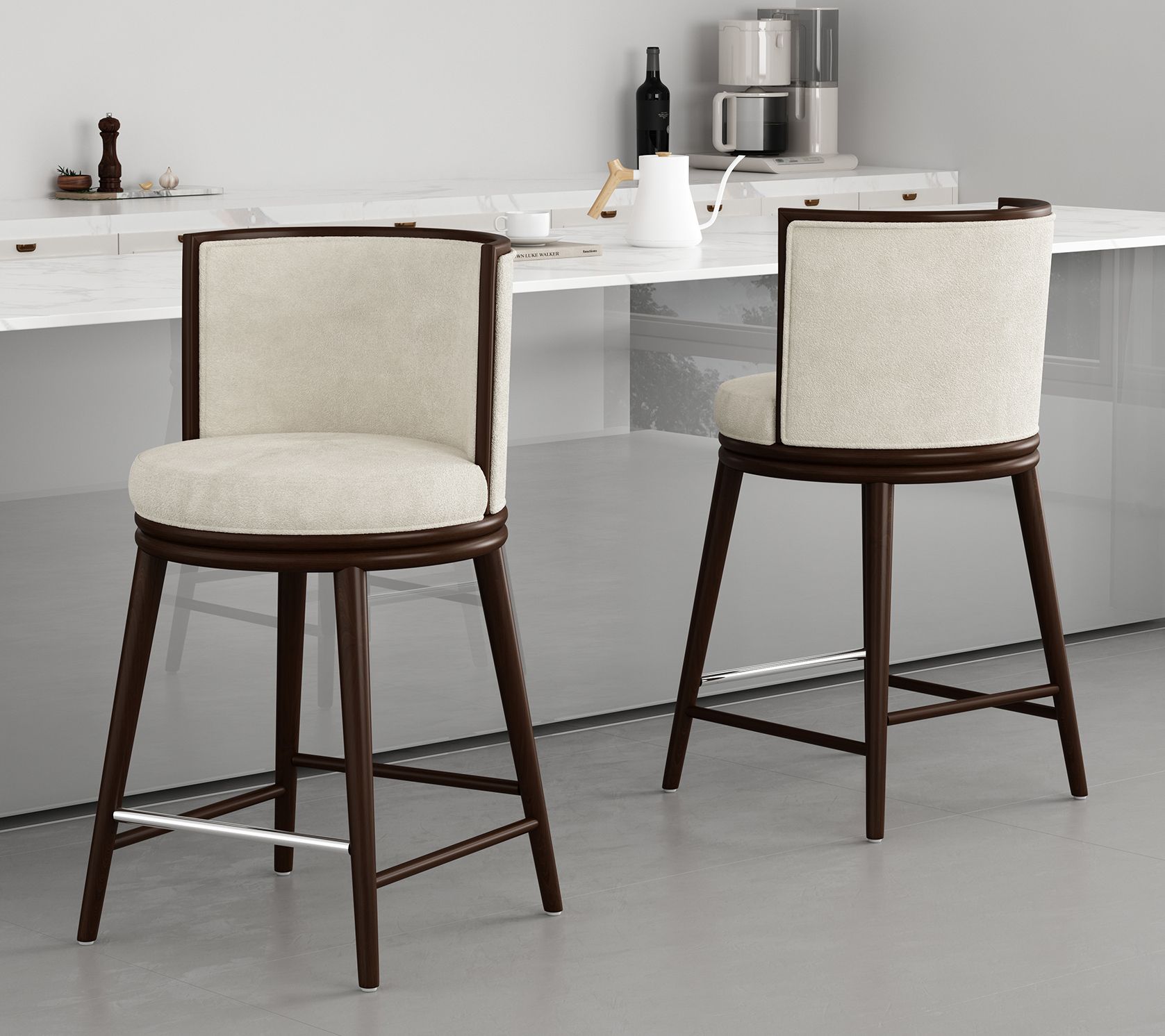 Manhattan Comfort Evalyn Counter Stool - Set of2 - QVC.com