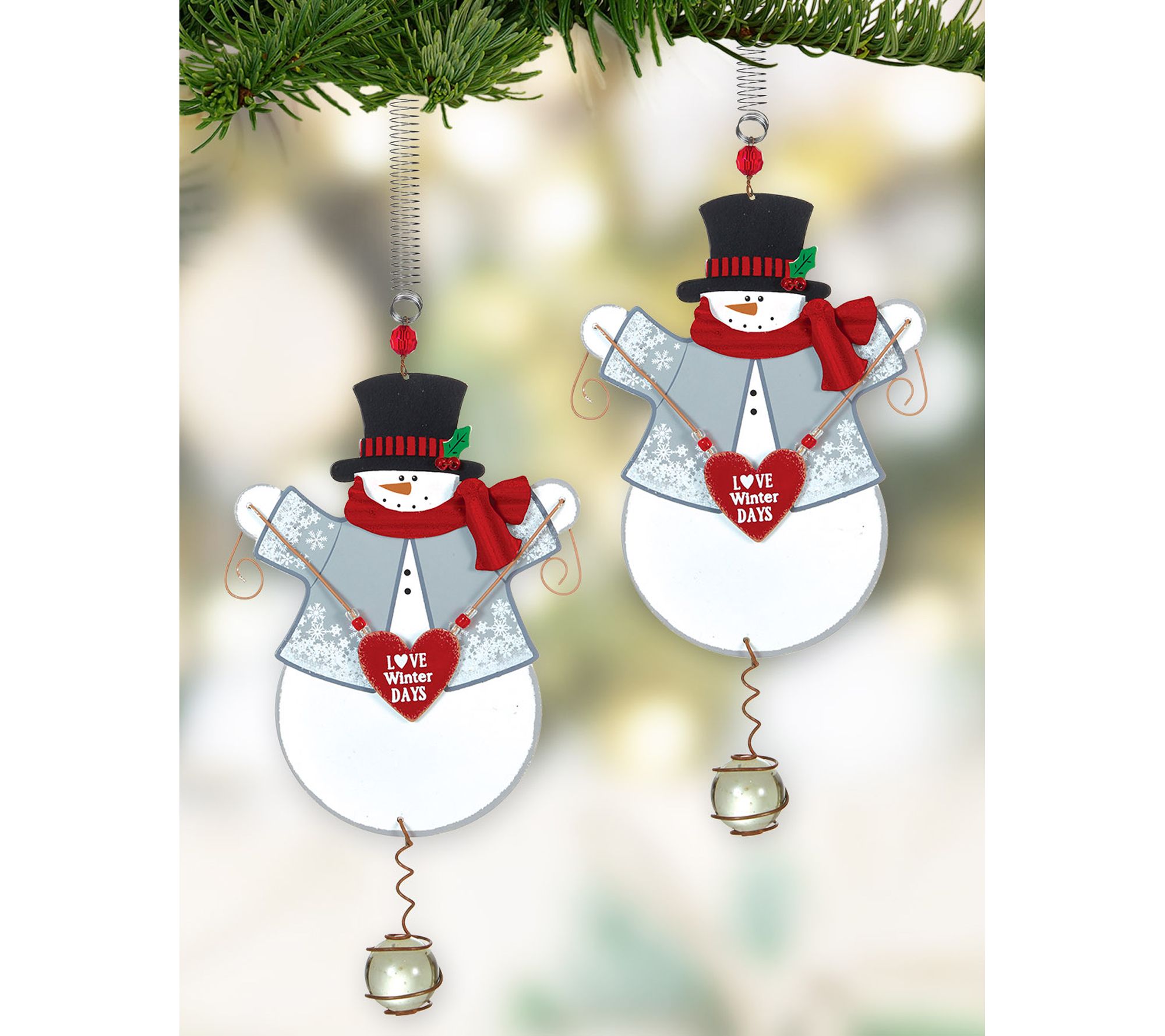 Sunset Vista Designs "Heart of the Snowman" Bou ncy Set of 2 - QVC.com