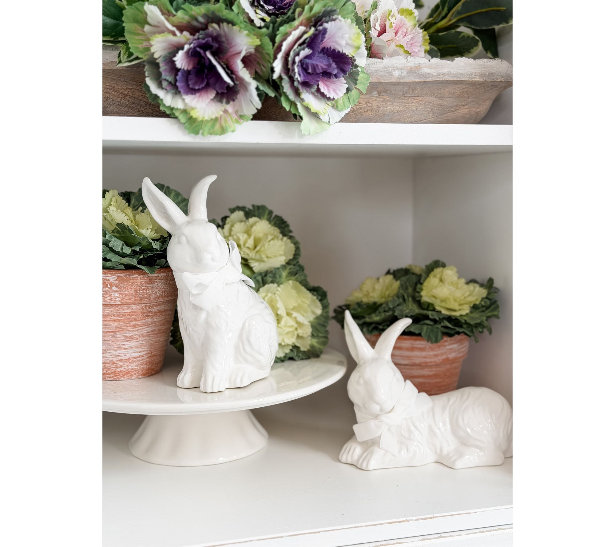 "As Is" Simply Stunning Set of 2 Stone Cottage Bunnies by Janine Graff ...
