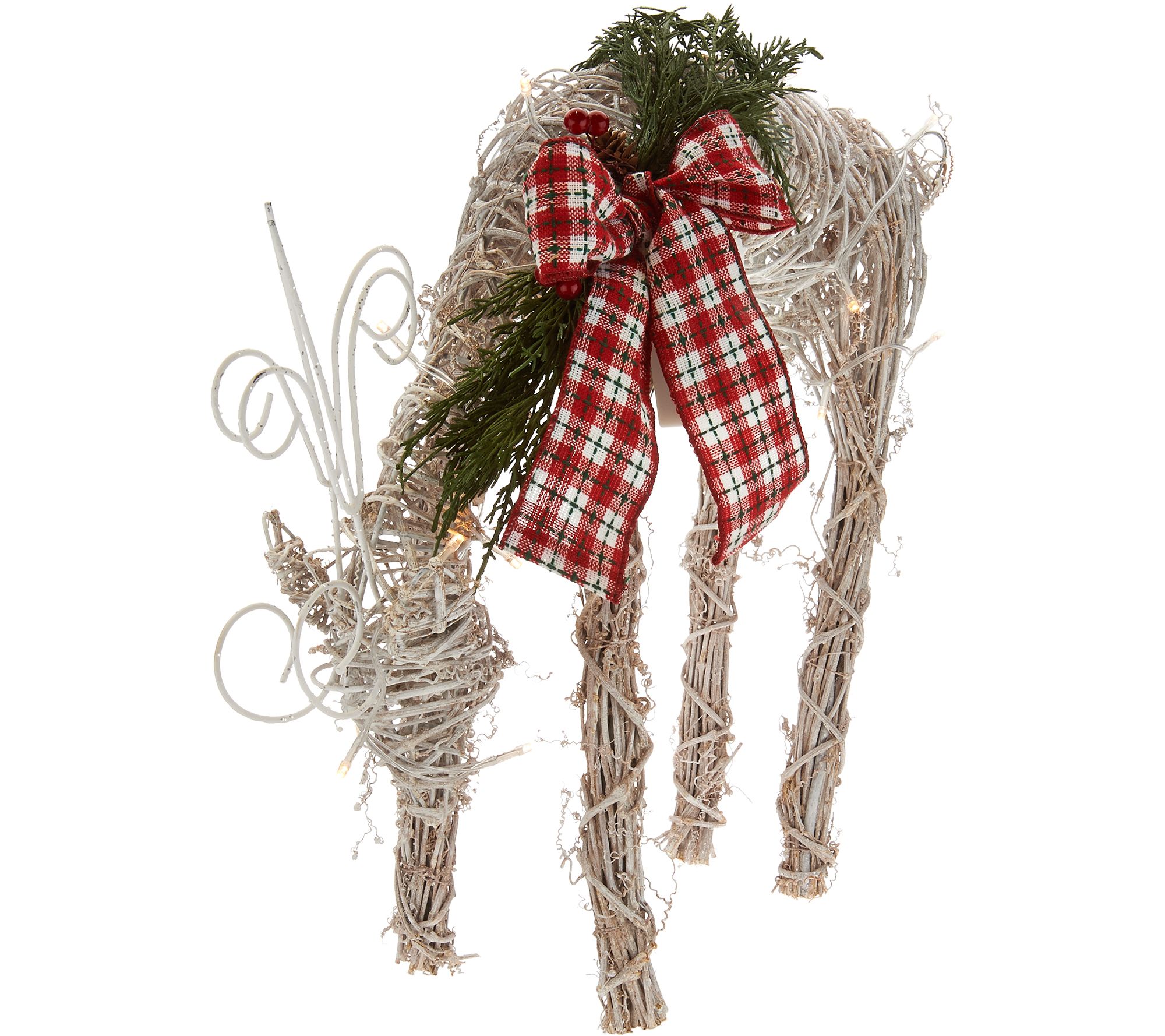 19" Illuminated Twig Deer with Timer by Valerie - QVC.com