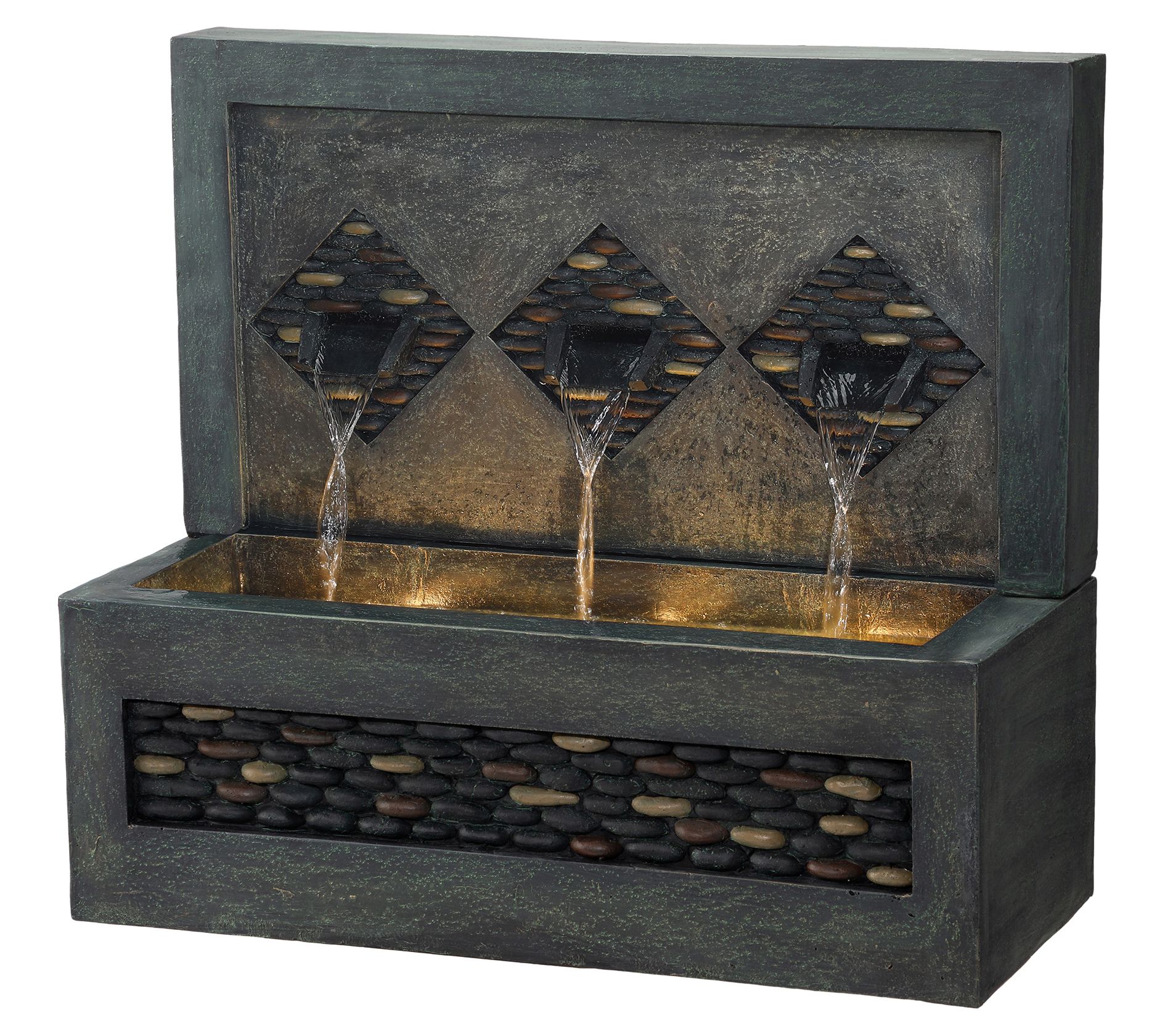 Glitzhome Estate LED Lighted Garden Fountain wi th Pump - QVC.com