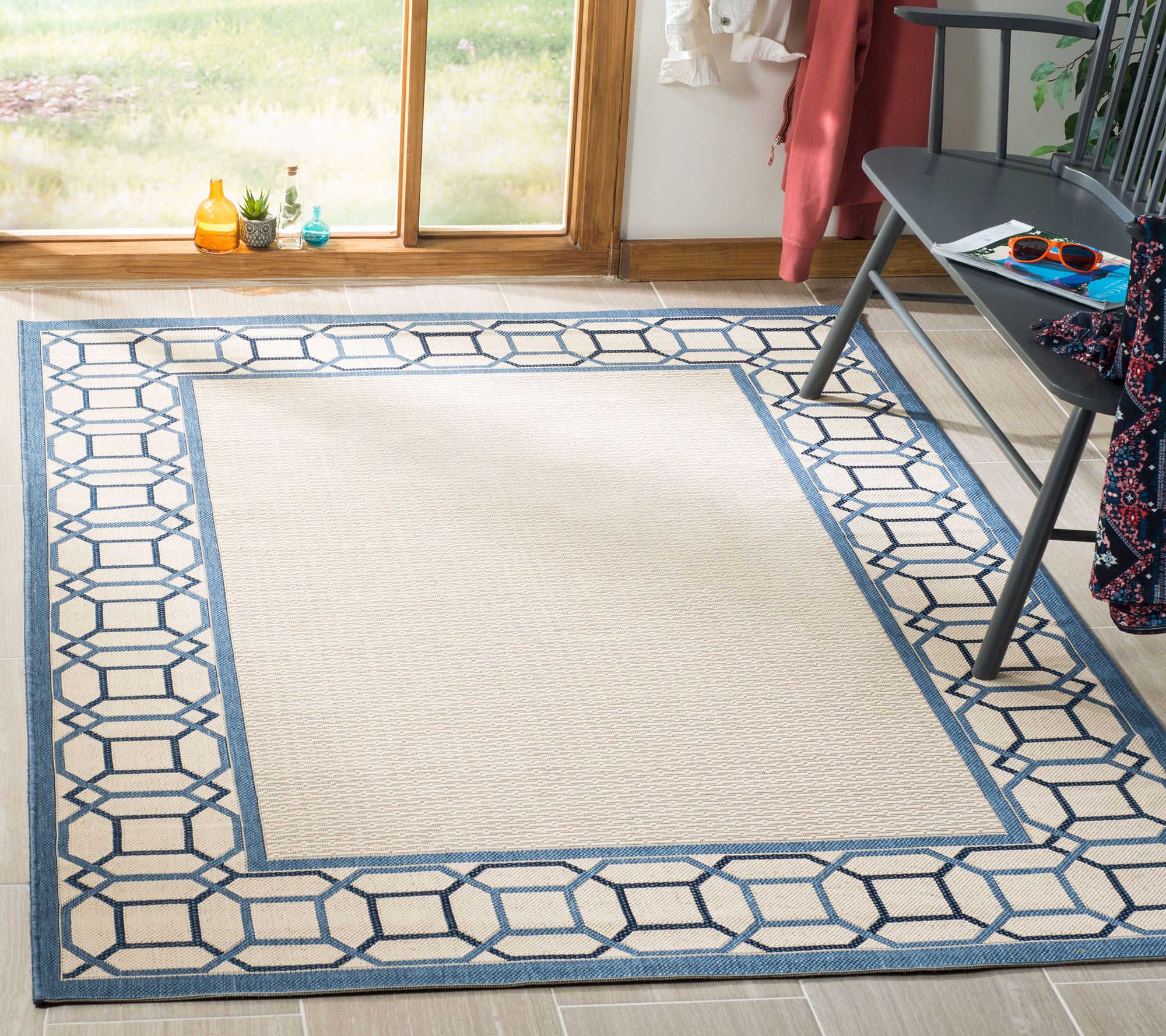 Martha Stewart Facet Border 5'-3" x 7'-7" Rug - QVC.com