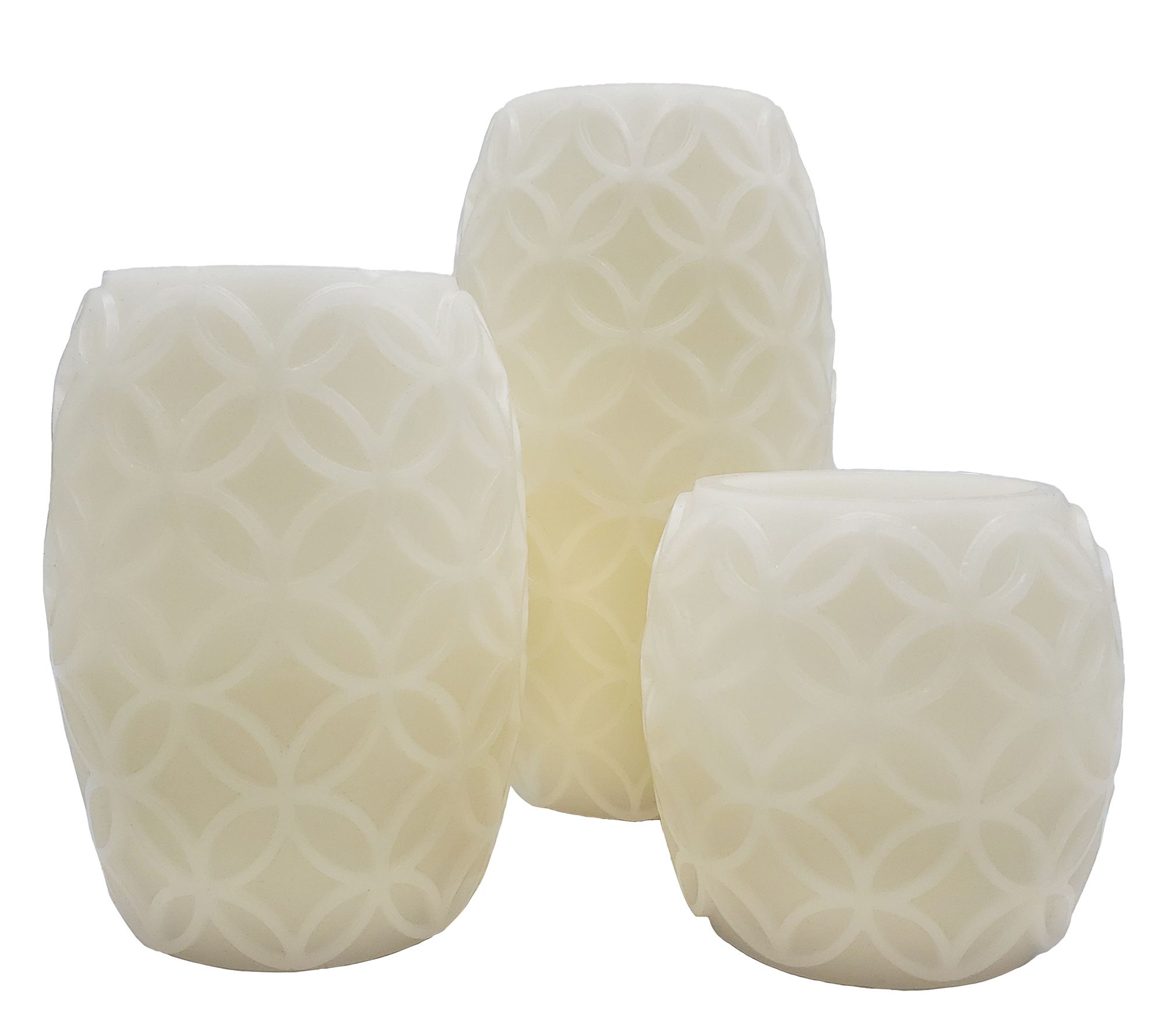 LumaBase 3ct Battery-Operated Textured Wax LED Candles - QVC.com