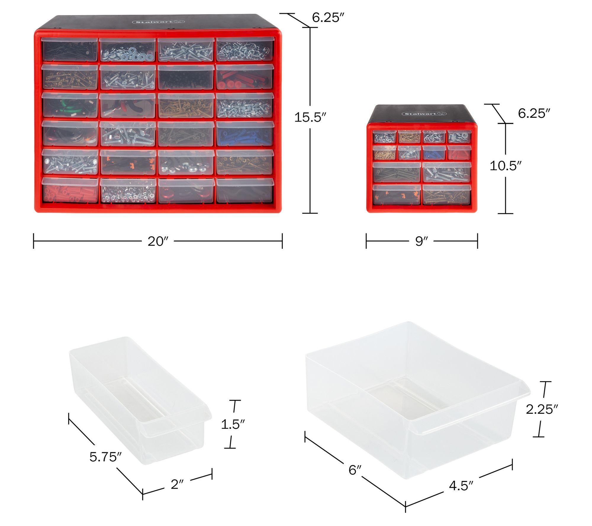 Stalwart 12 & 24 Drawer Desktop or Wall Mount Organizers - QVC.com
