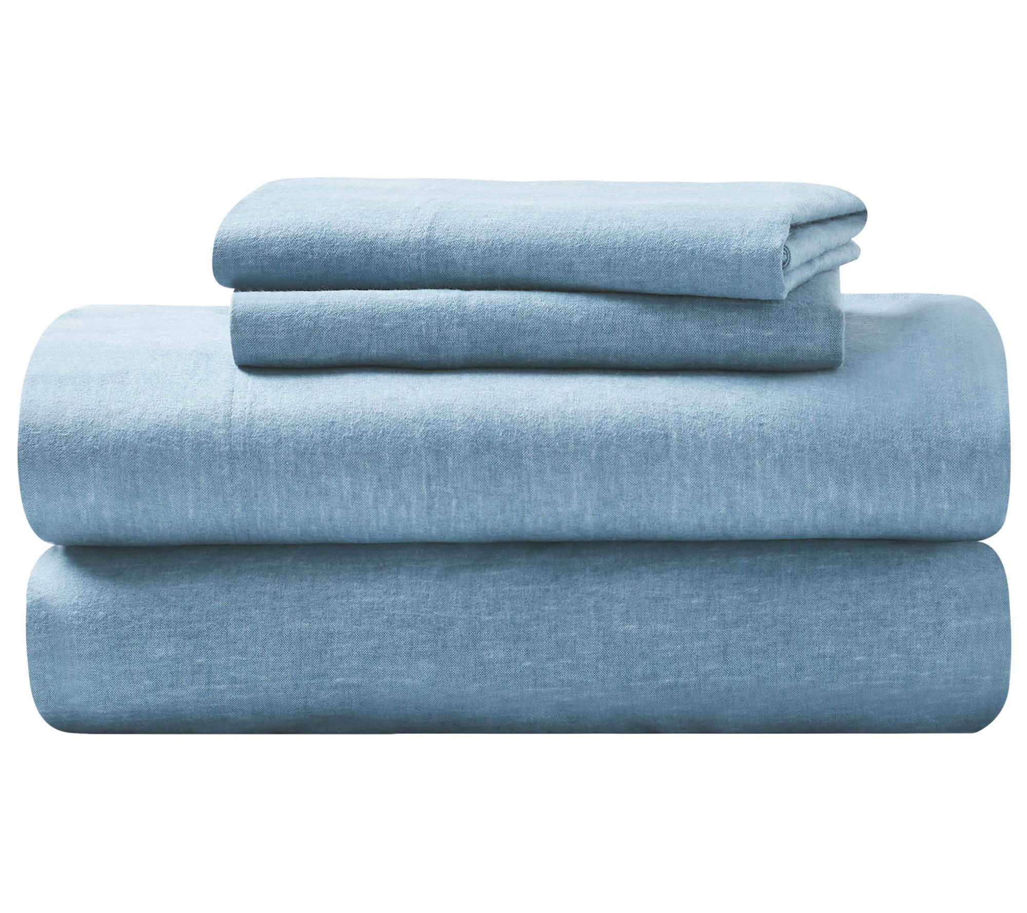 Superior Melange Flanel Cotton Deep Pocket Sheet Set,Cal King - QVC.com