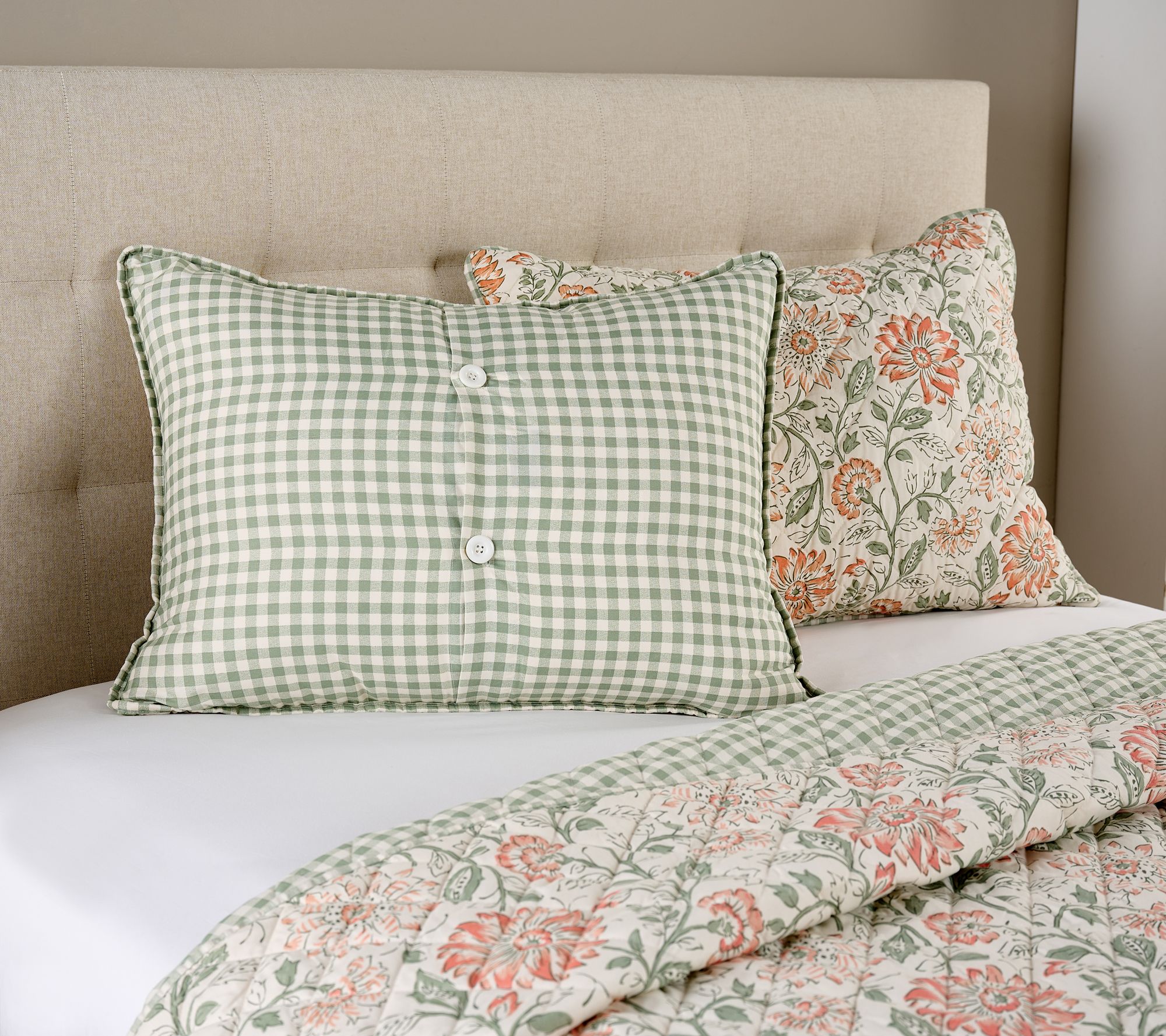 Home Reflections Floral Quilt & Sham Set - Full - QVC.com