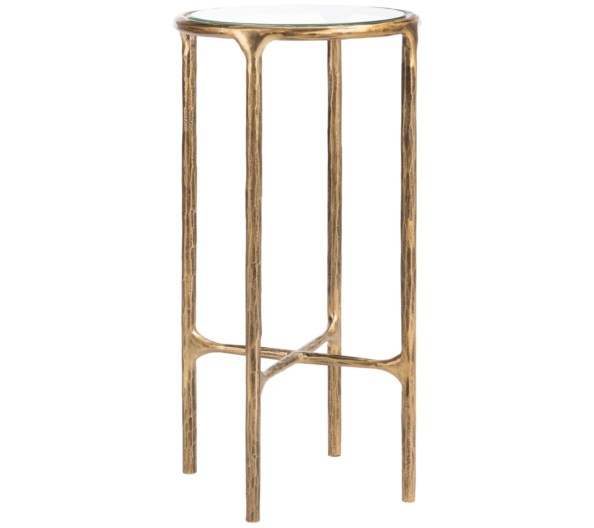 Jessa Forged Metal Tall Round End Table by Valerie - QVC.com