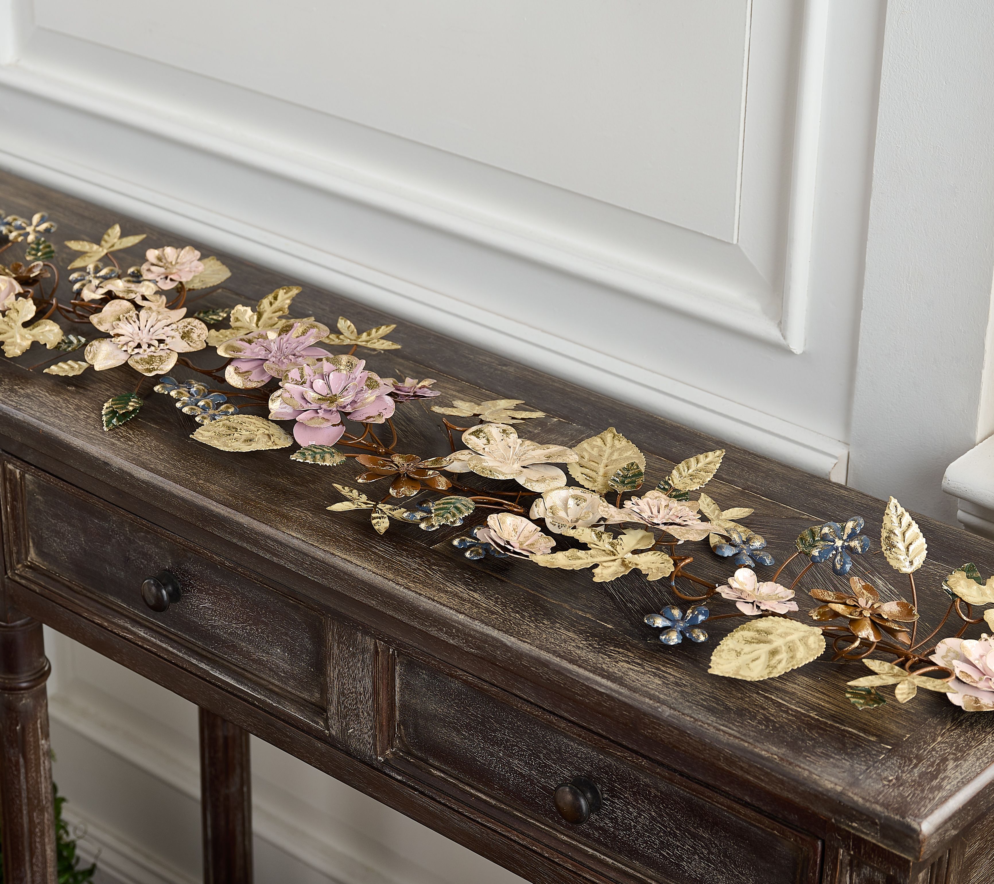 "As Is" Home Reflections 4.5' Spring Floral Metal Wreath - QVC.com