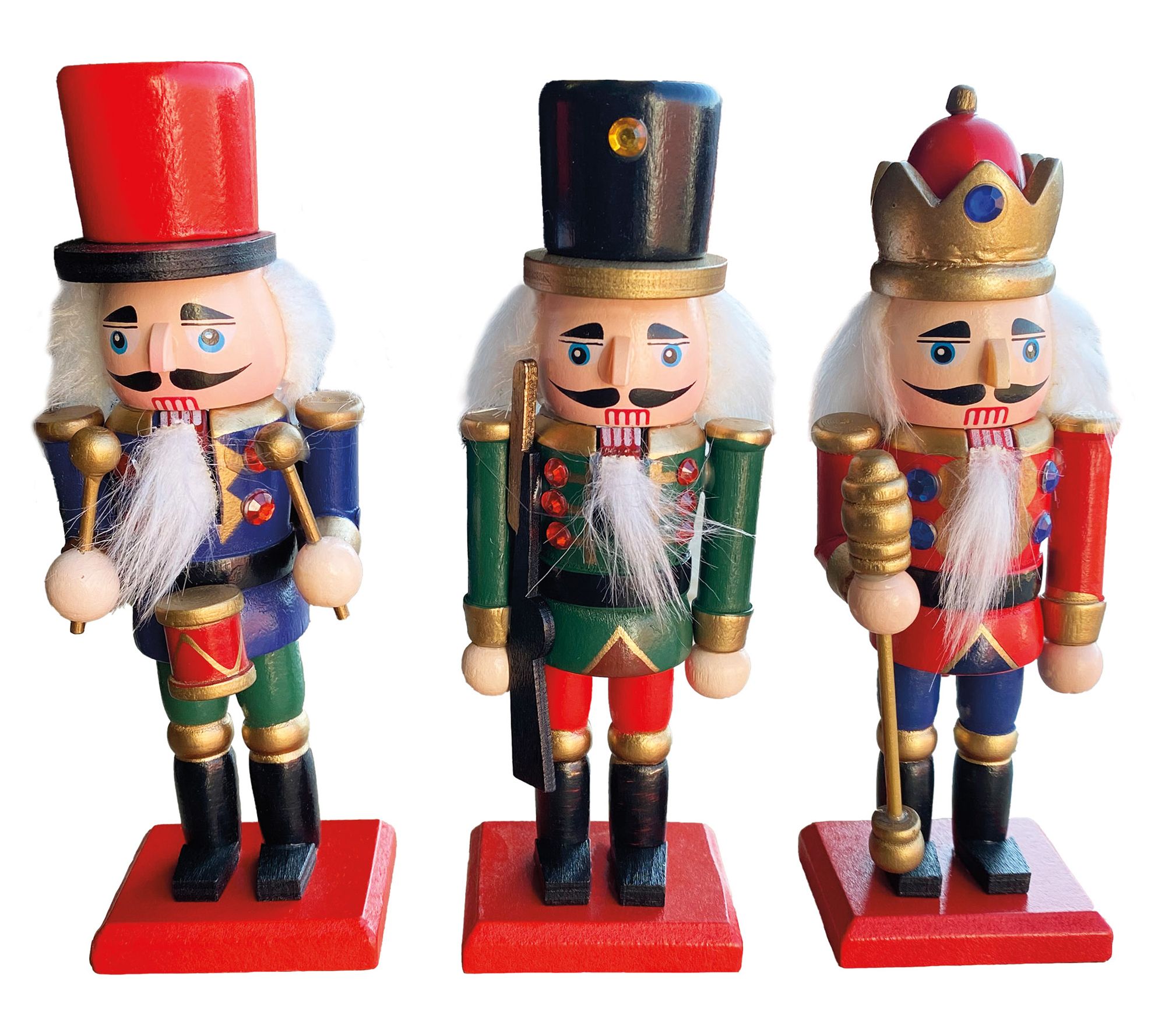Santa's Workshop 6" Traditional Nutcrackers, Set of 3 - QVC.com