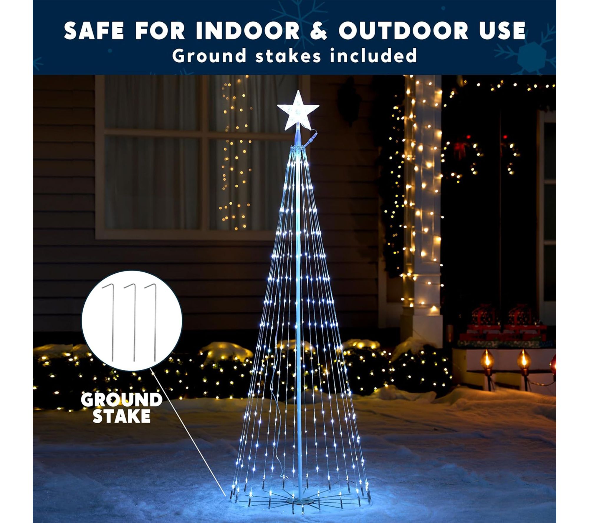 Joyfy 6ft Animated Christmas Cone Tree Yard Lights - QVC.com