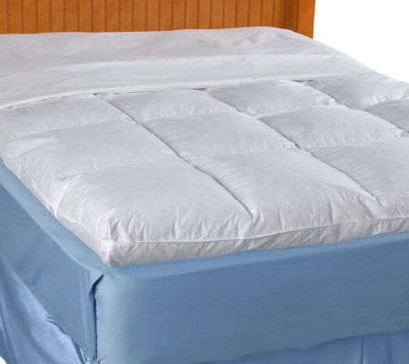 Northern Nights Twin Size "Uncrushable" Featherbed with Cover - QVC.com
