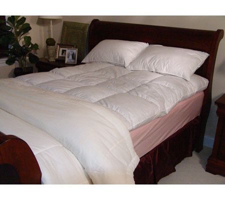 Northern Nights Twin Size "Uncrushable" Featherbed with Cover - QVC.com