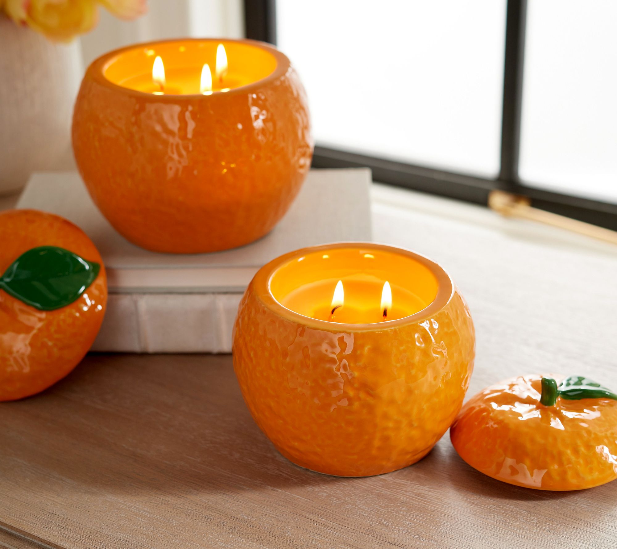 "As Is" HomeWorx by Harry Slatkin Set of 2 Filled Ceramic Oranges - QVC.com