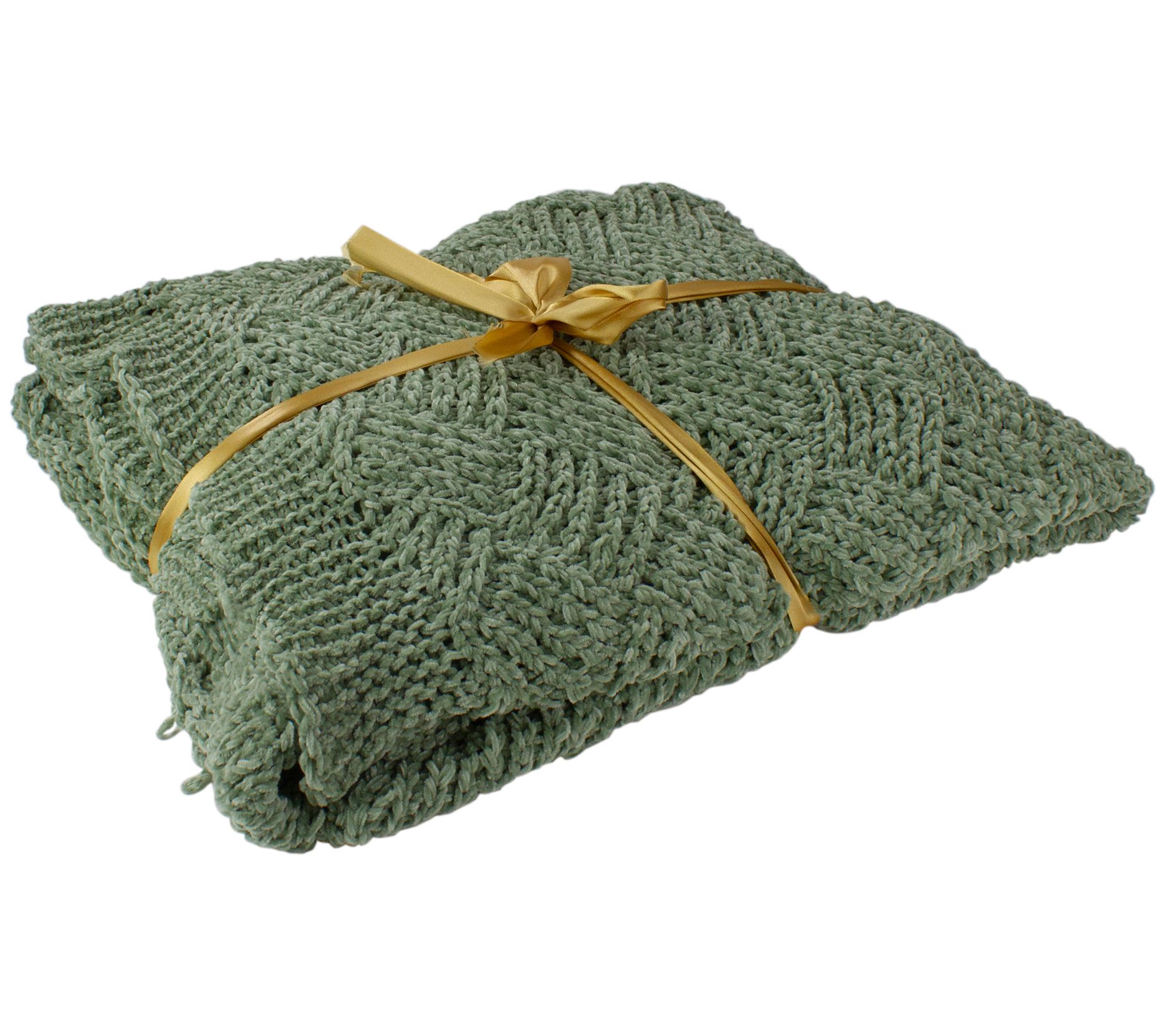 Northlight Green Cable Knit Rectangular Throw B lanket 50 x 60 - QVC.com