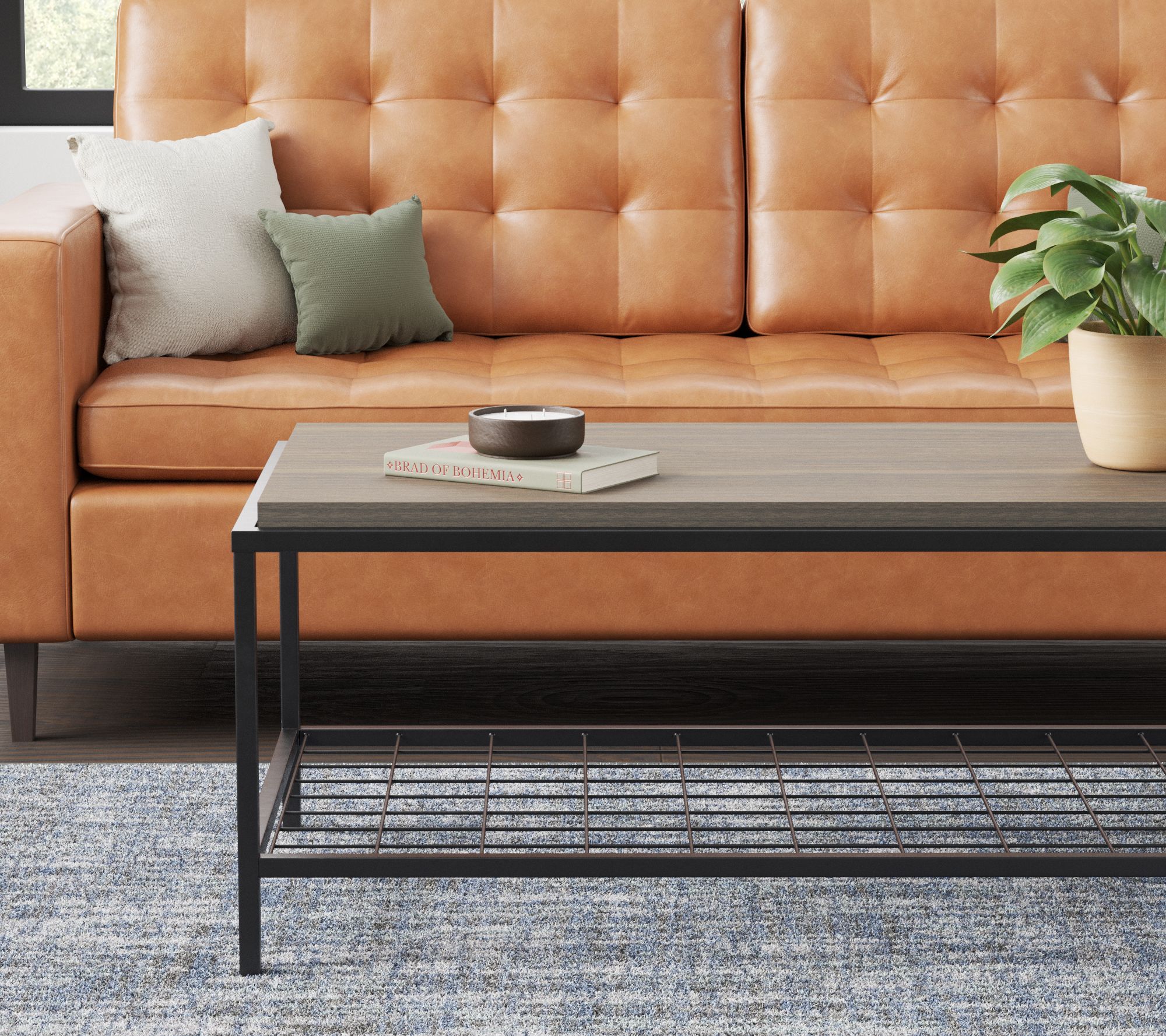 Brookside Ruby Wood and Metal Coffee Table - QVC.com