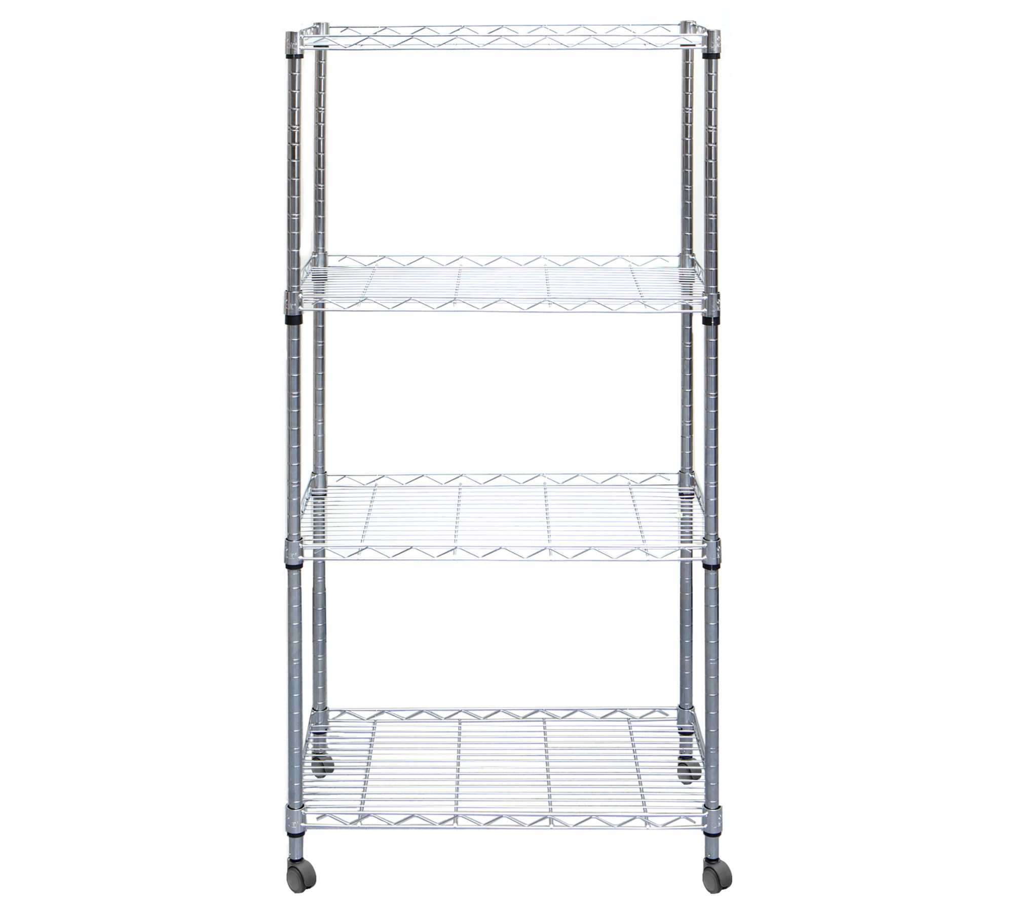 Mind Reader 4-Tier Silver Adjustable Rolling Storage Rack - QVC.com