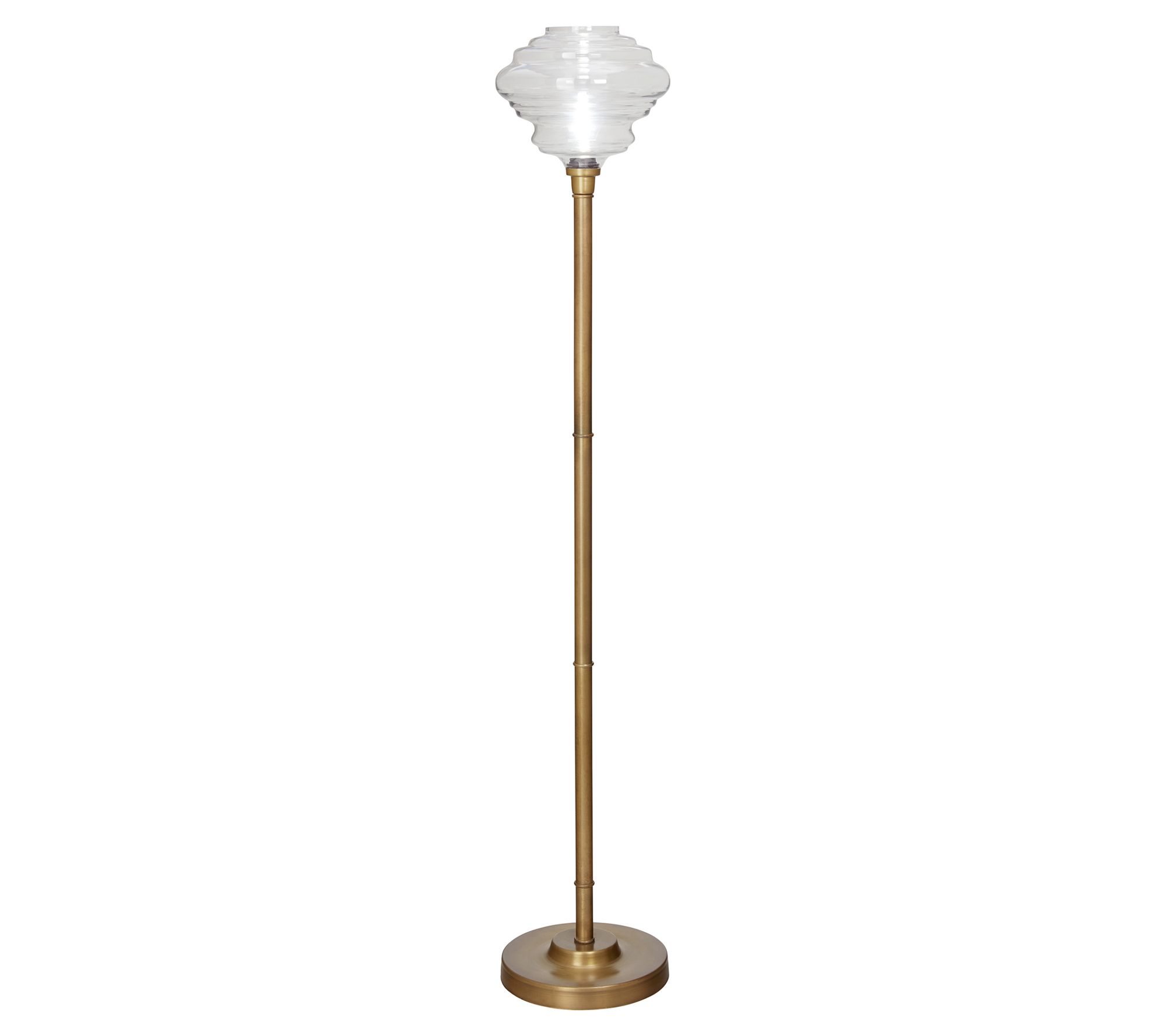 River of Goods 66.5"H Gold/Bru shed Gold Metal Glam Floor Lam - QVC.com
