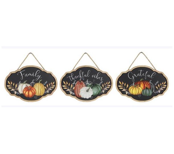 Young's Wood Traditional Fall Wall Sign, Set of3 - QVC.com