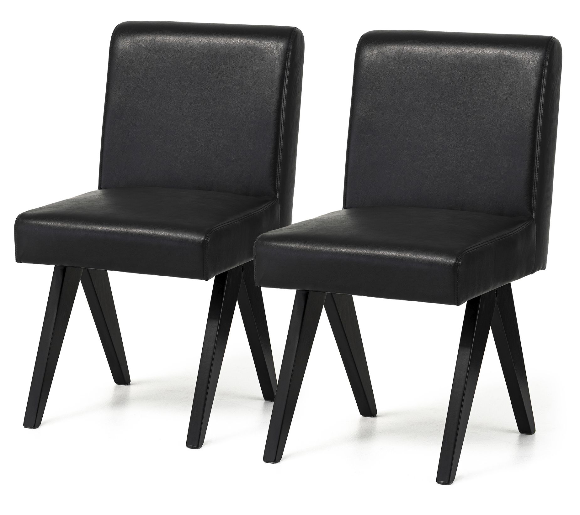 Glitzhome Modern V-Leg Leatherette Dining Casual Chairs S/2 - QVC.com