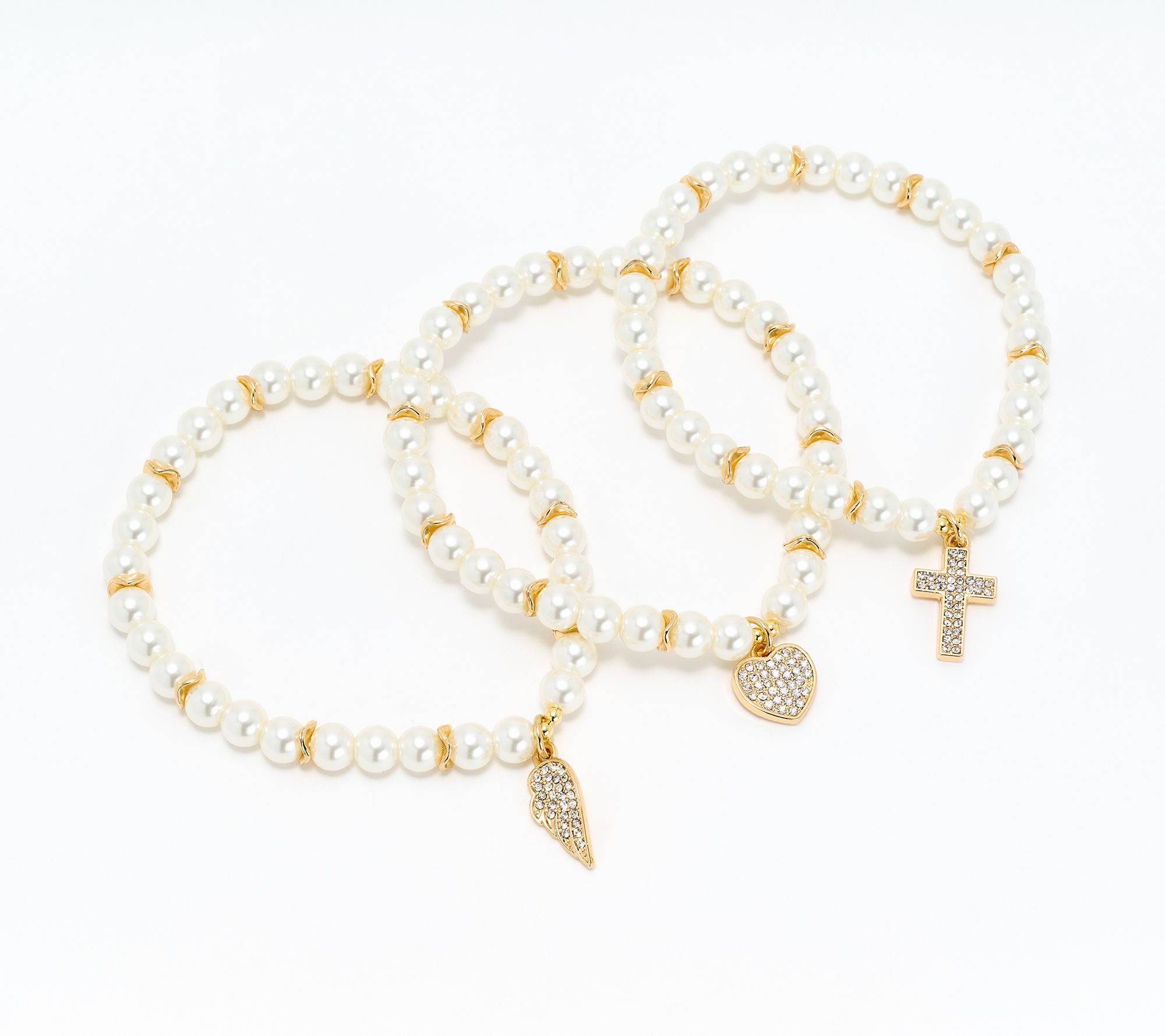 "As Is" Always By My Side 3-Piece Faux Pearl Bracelets by Valerie - QVC.com