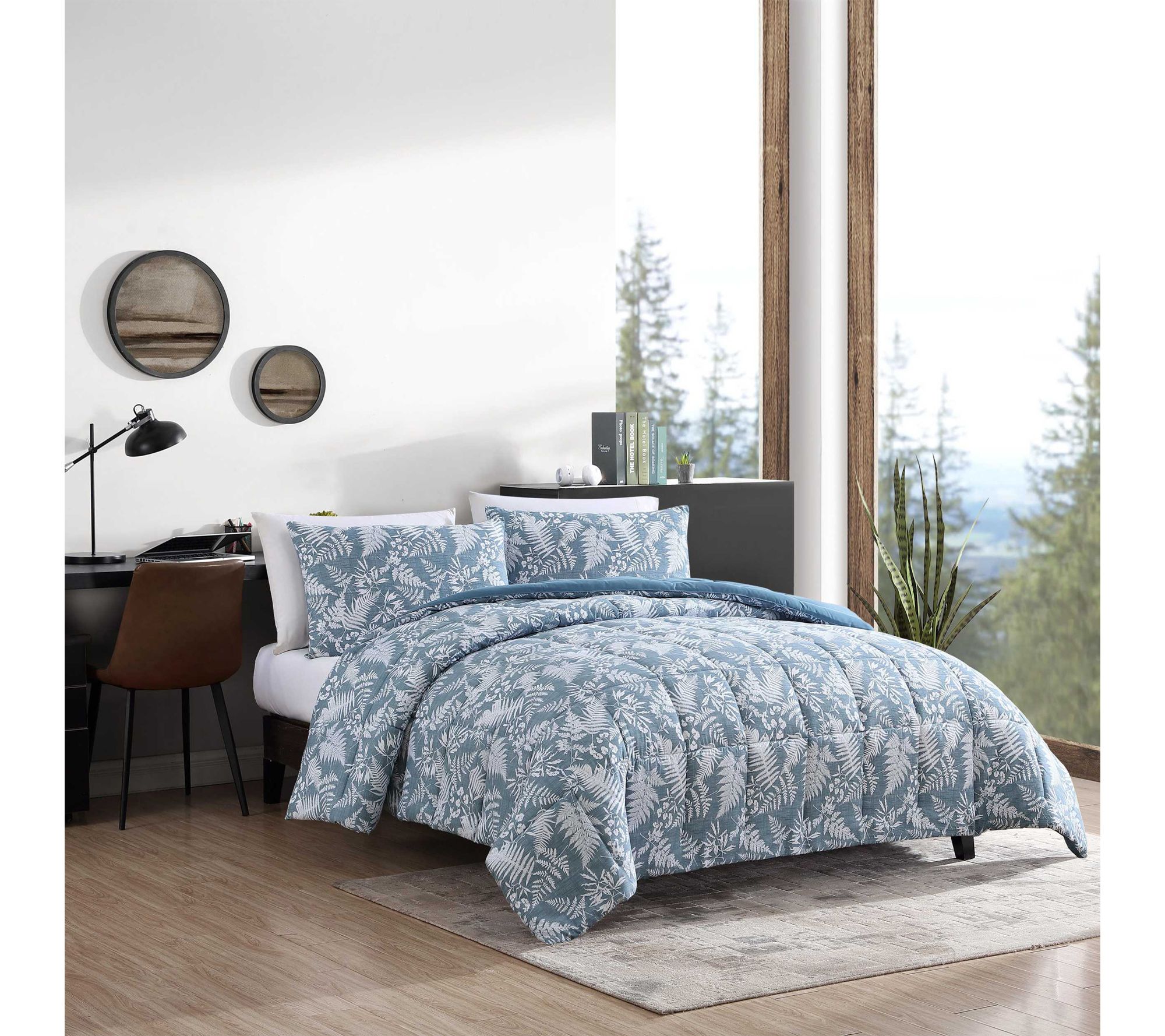 Eddie Bauer Fern Garden Blue Twin Comforter Set - QVC.com