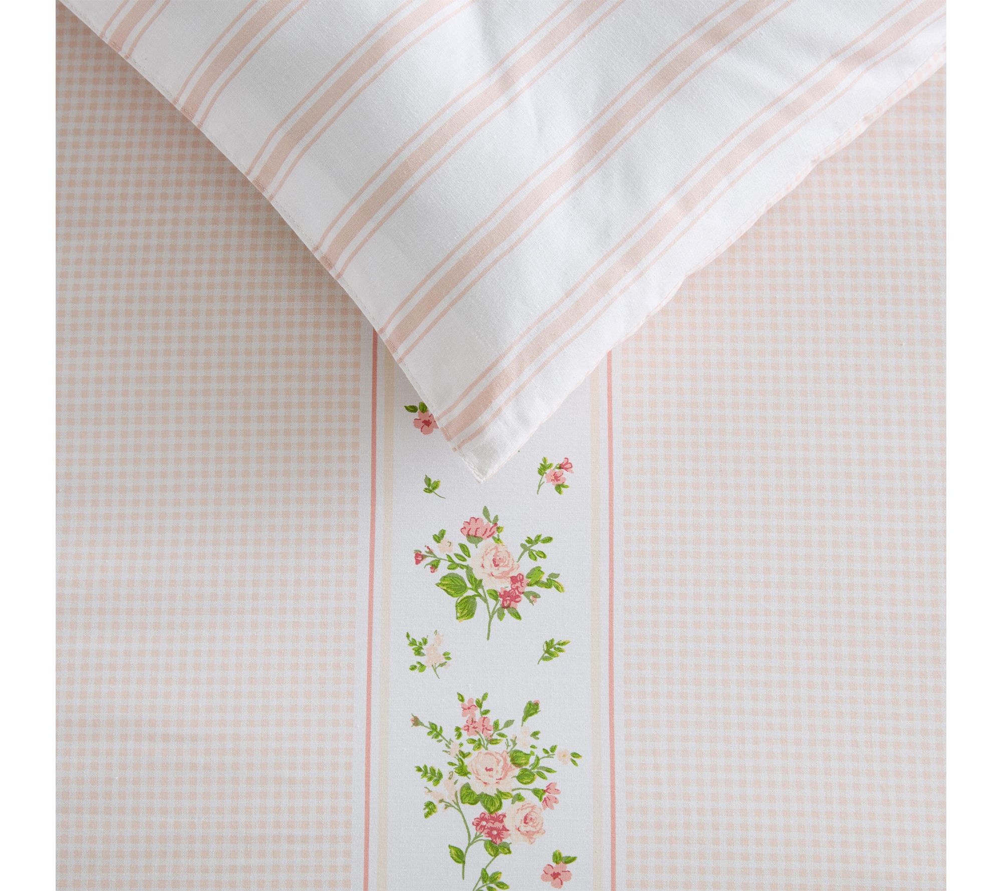 Martha Stewart Annabelle Stripe Pink Full QueenComforter Set - QVC.com