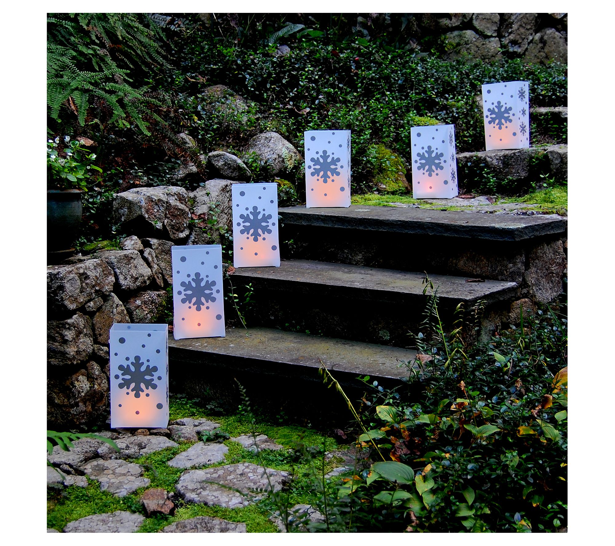 LumaBase Electric LED Luminaria Kit - Snowflake(6 Count) - QVC.com