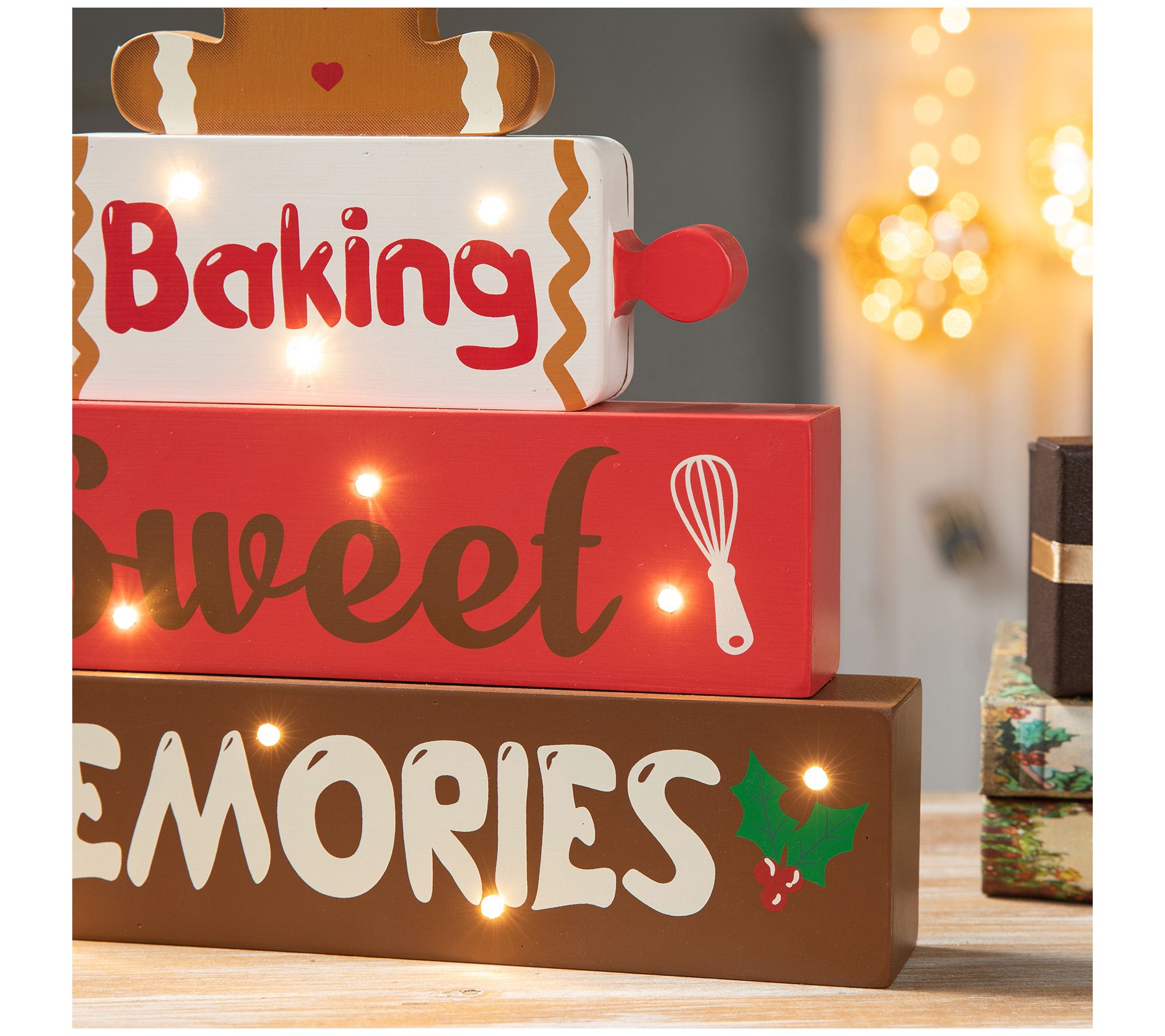 Glitzhome 12"H Lighted Christmas Gingerbread Man Table Decor - QVC.com