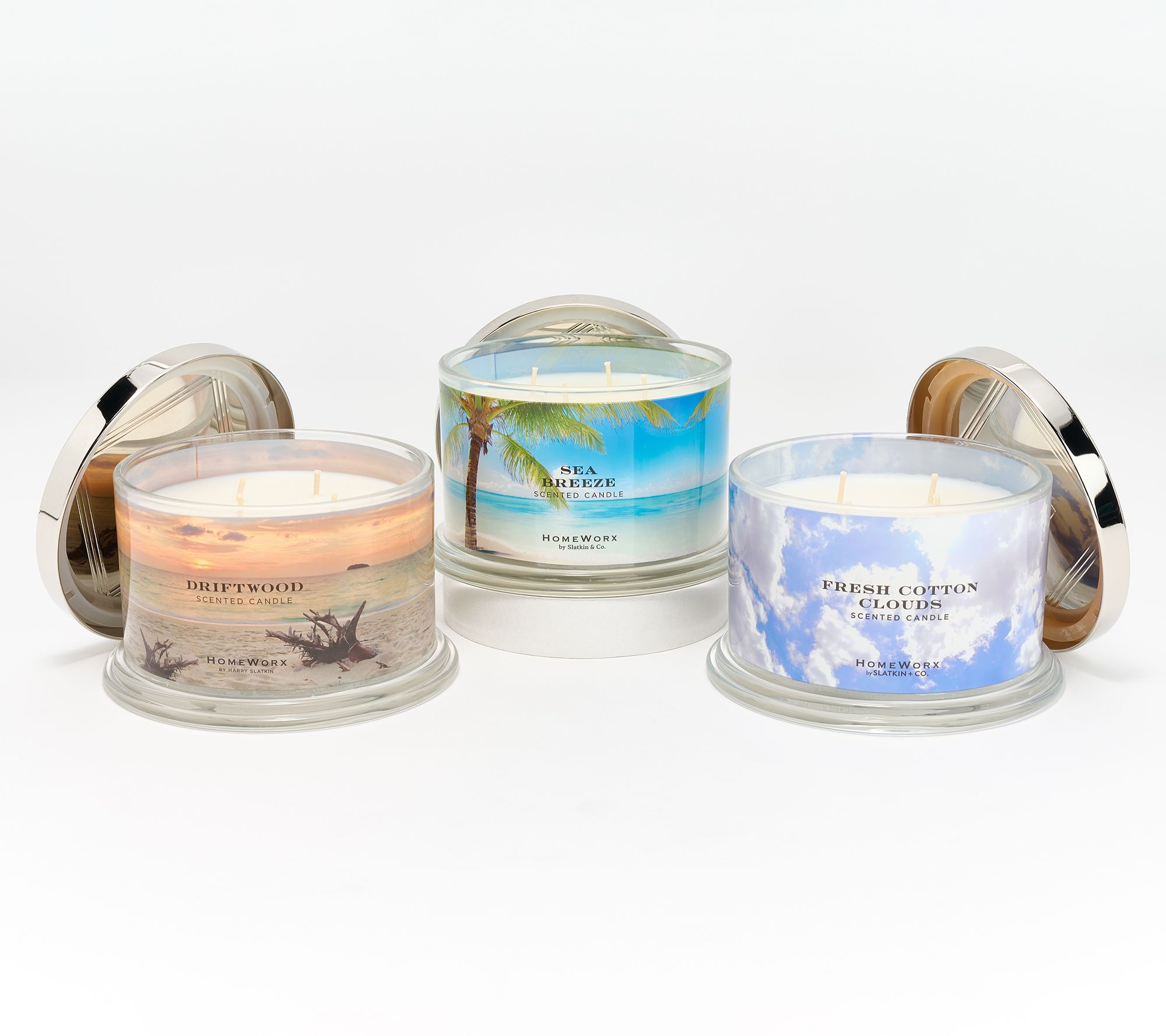 "As Is" HomeWorx by Slatkin & Co. Set of 3 18oz Fresh Candles - QVC.com