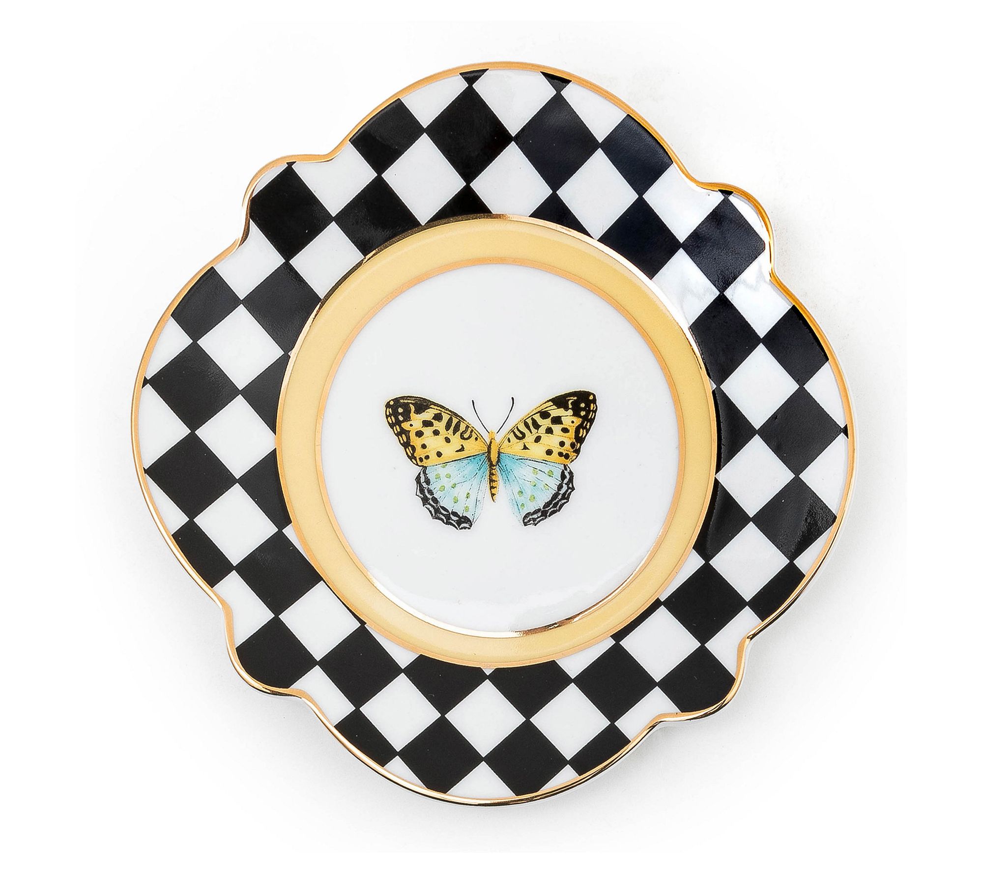 MacKenzie-Childs Butterfly Toile Bread andButter Plate - QVC.com