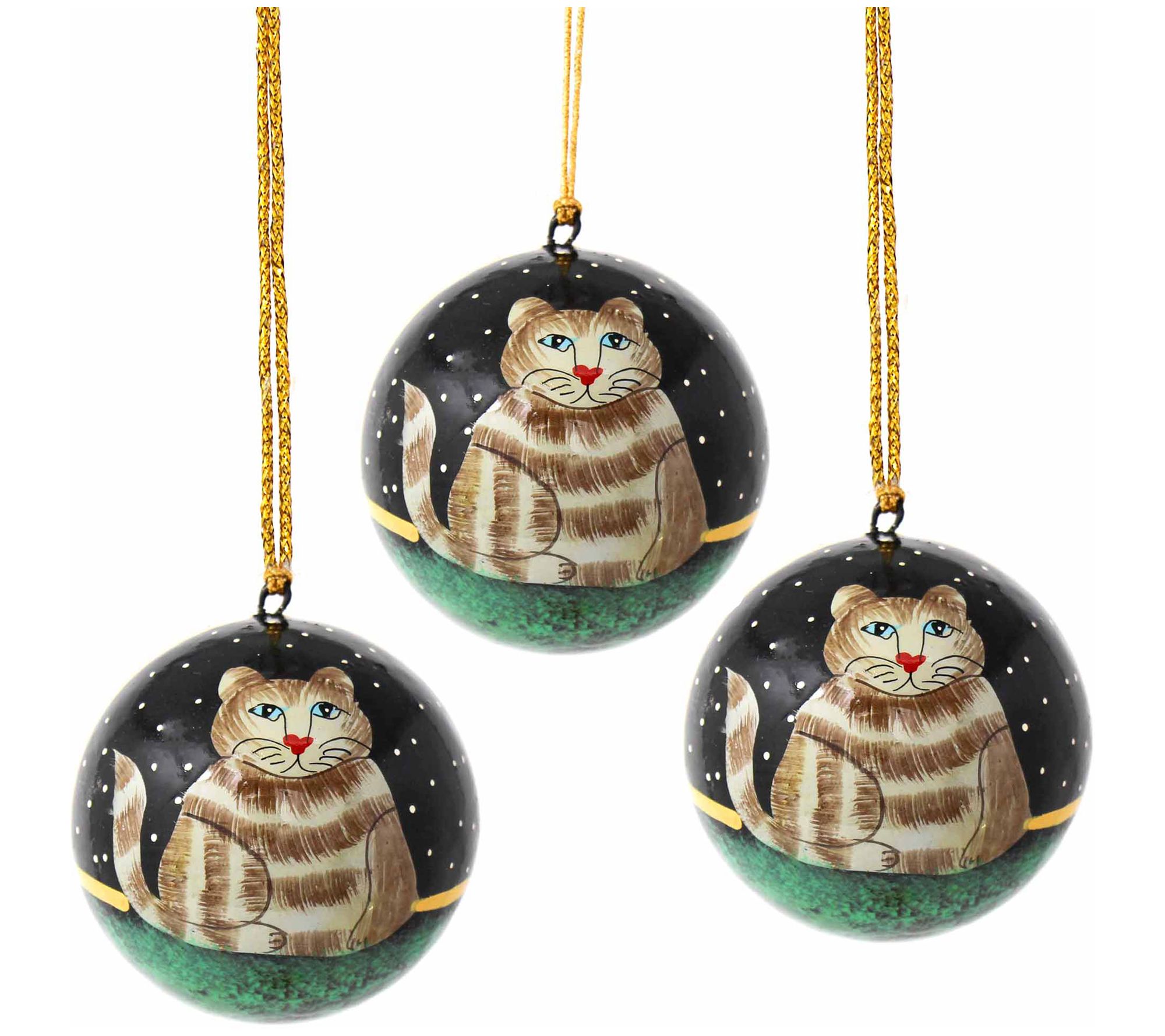 Global Crafts S/3 Hand-painted Animal Ornaments - QVC.com