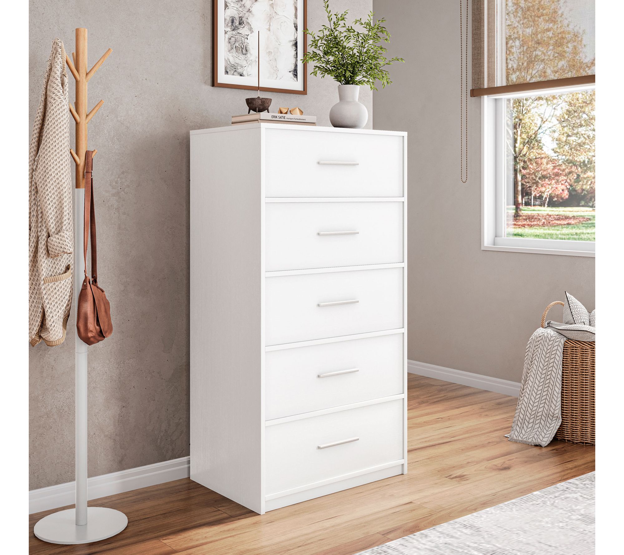 Techni Home Wood Frame Dresser w/ 5 Large Fabric Drawers - QVC.com